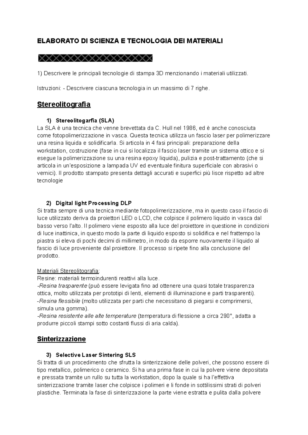 Elaborato DI Scienza E Tecnologia DEI Materiali - ELABORATO DI SCIENZA ...