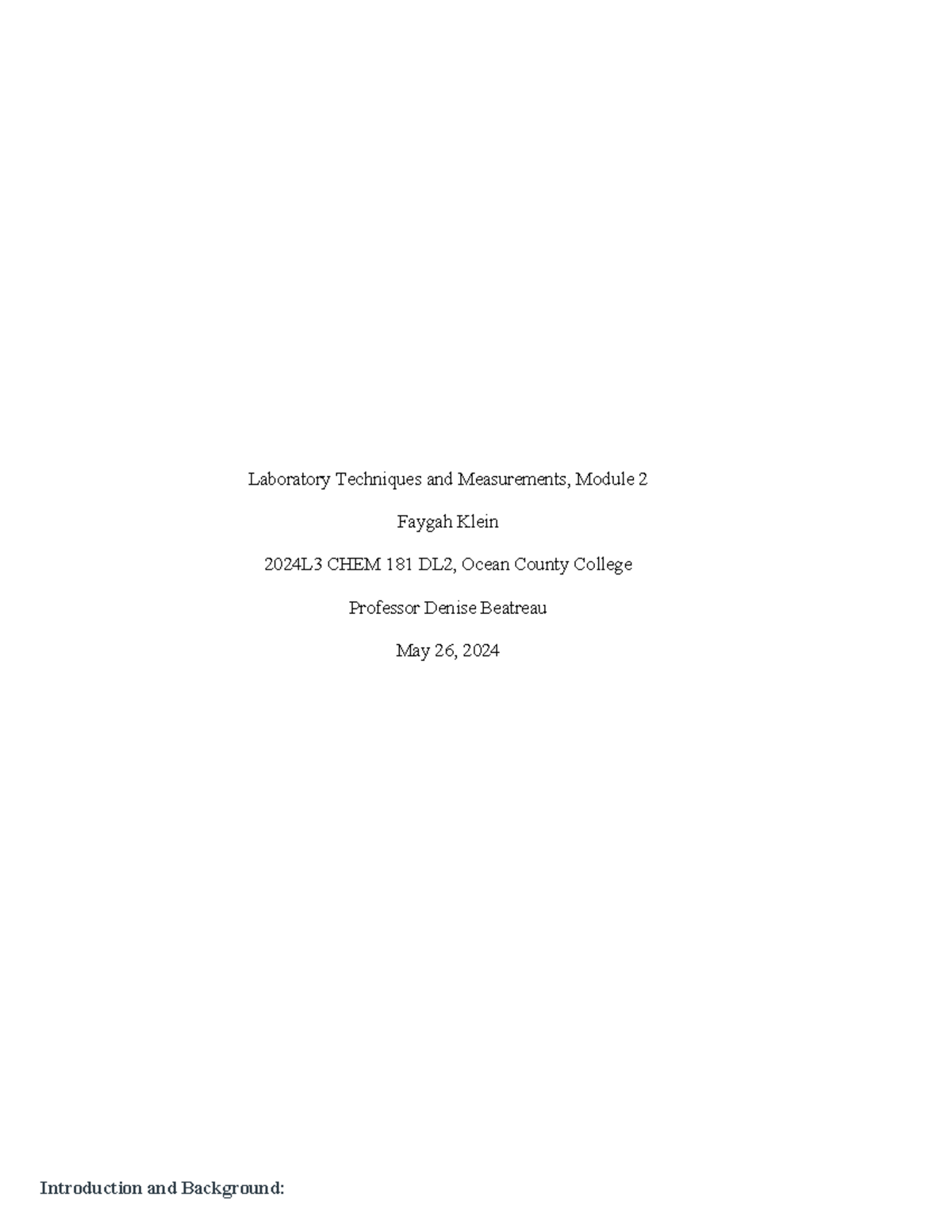 Laboratory Techniques and Measurements final - Laboratory Techniques ...