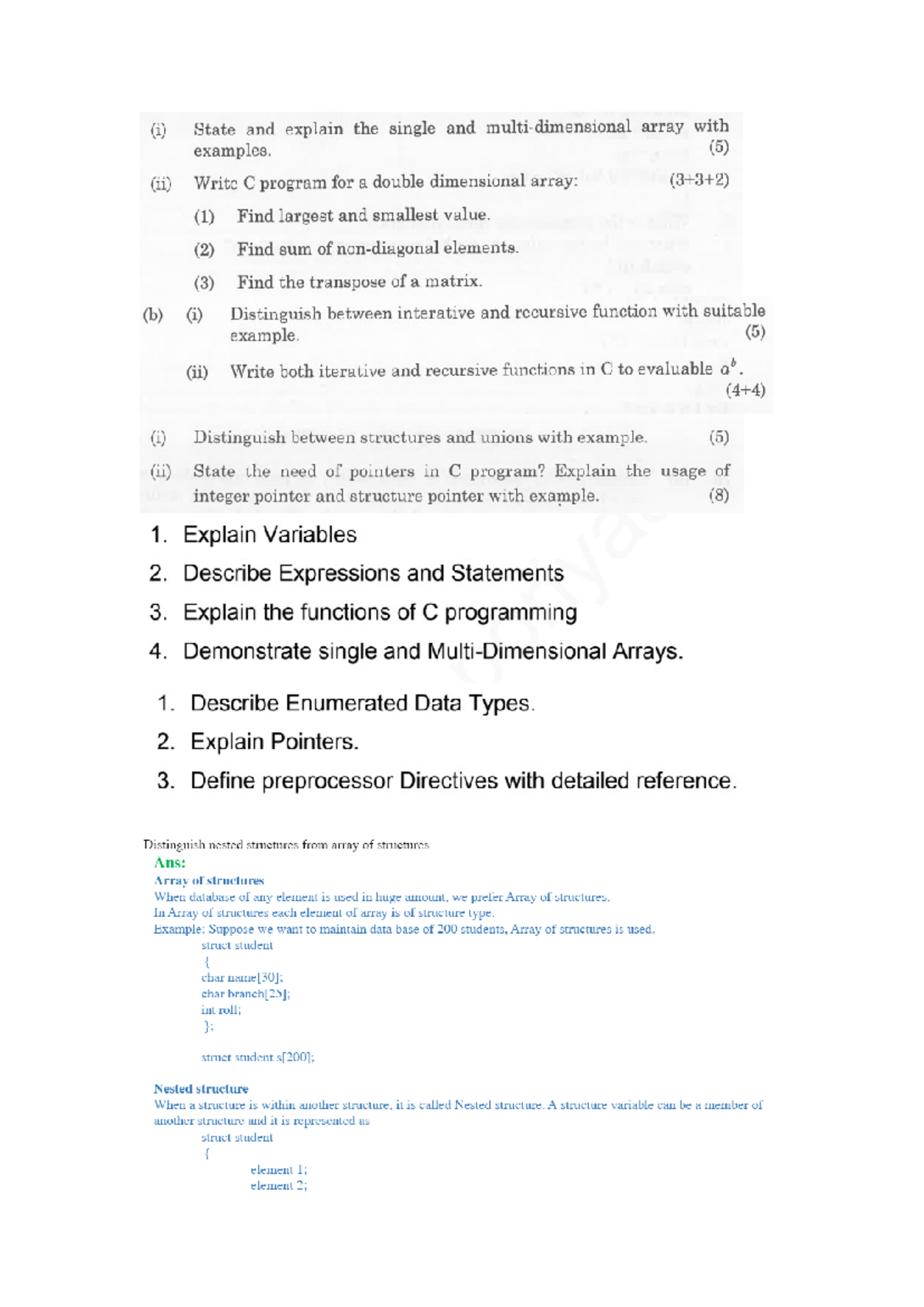 Assignment - i want ge3151 notes - (i) State and explain the single and ...