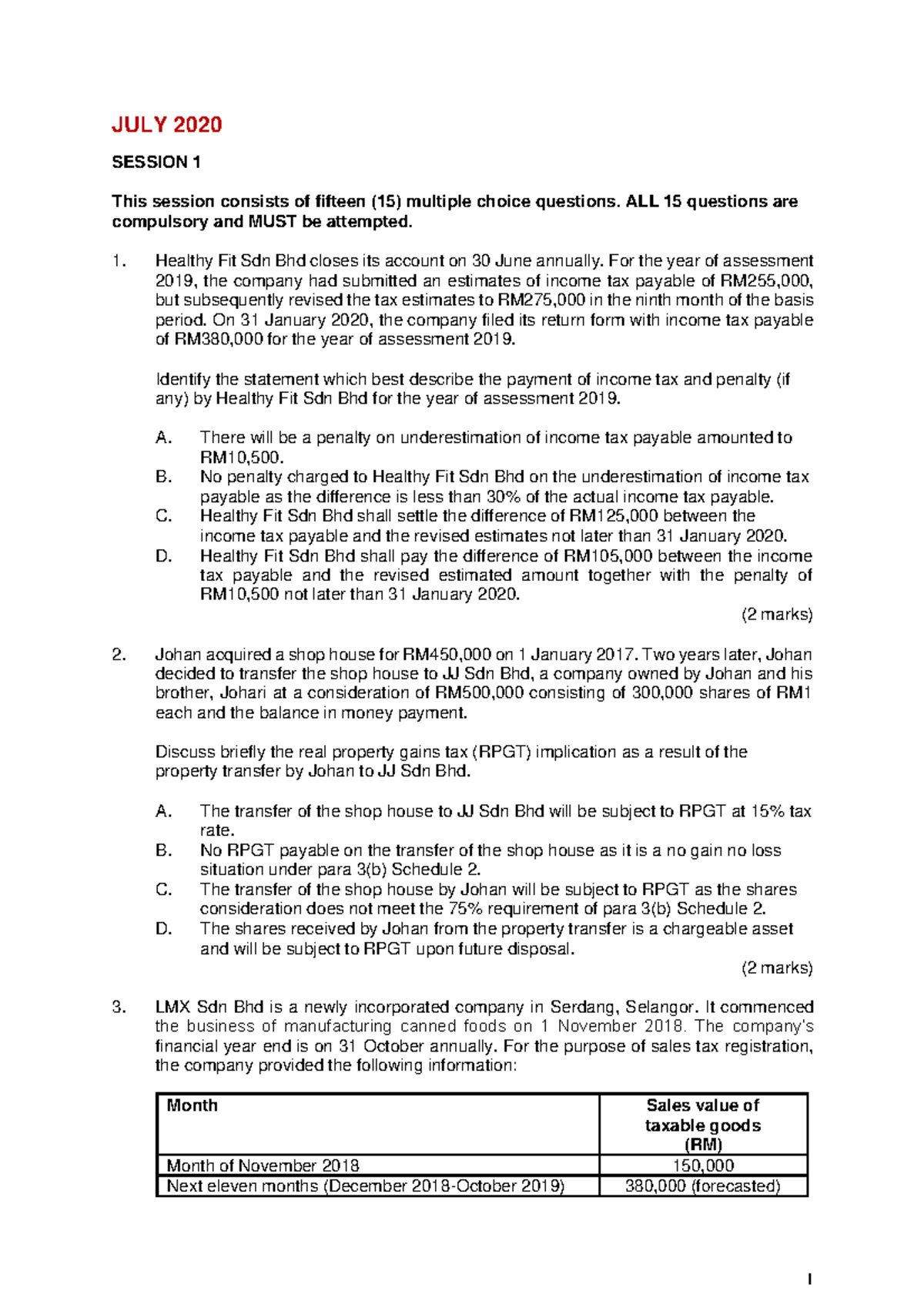 JULY20-JULY21 - ANSWER PAST YEAR QUESTION 2020 2021 - JULY 2020 SESSION ...