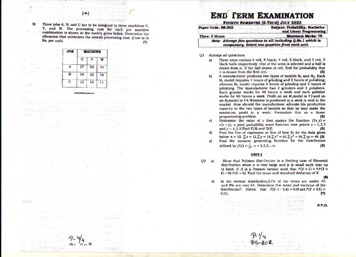 IT Question Papers 2022-2023 4th Semester - btech - Studocu