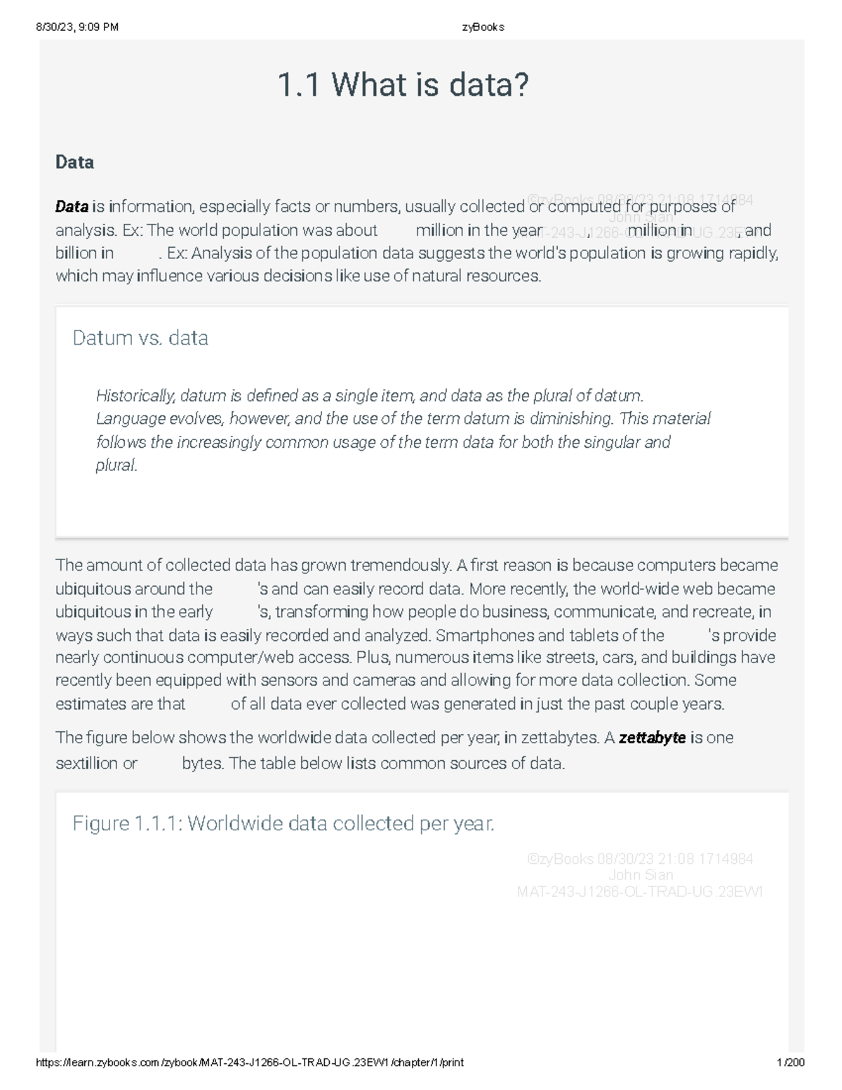 Chapter 1 - Dpcuments - 1 What is data? Data Data is information ...