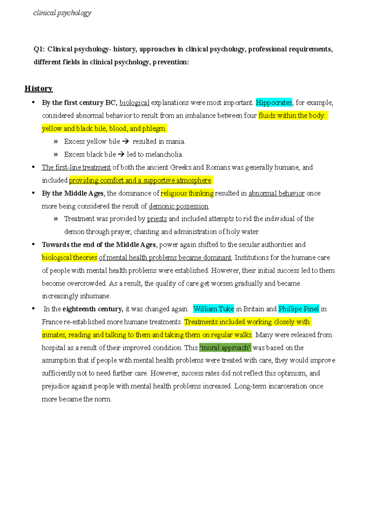 Final clincal- state summary noa 11111 - Q1: Clinical psychology ...