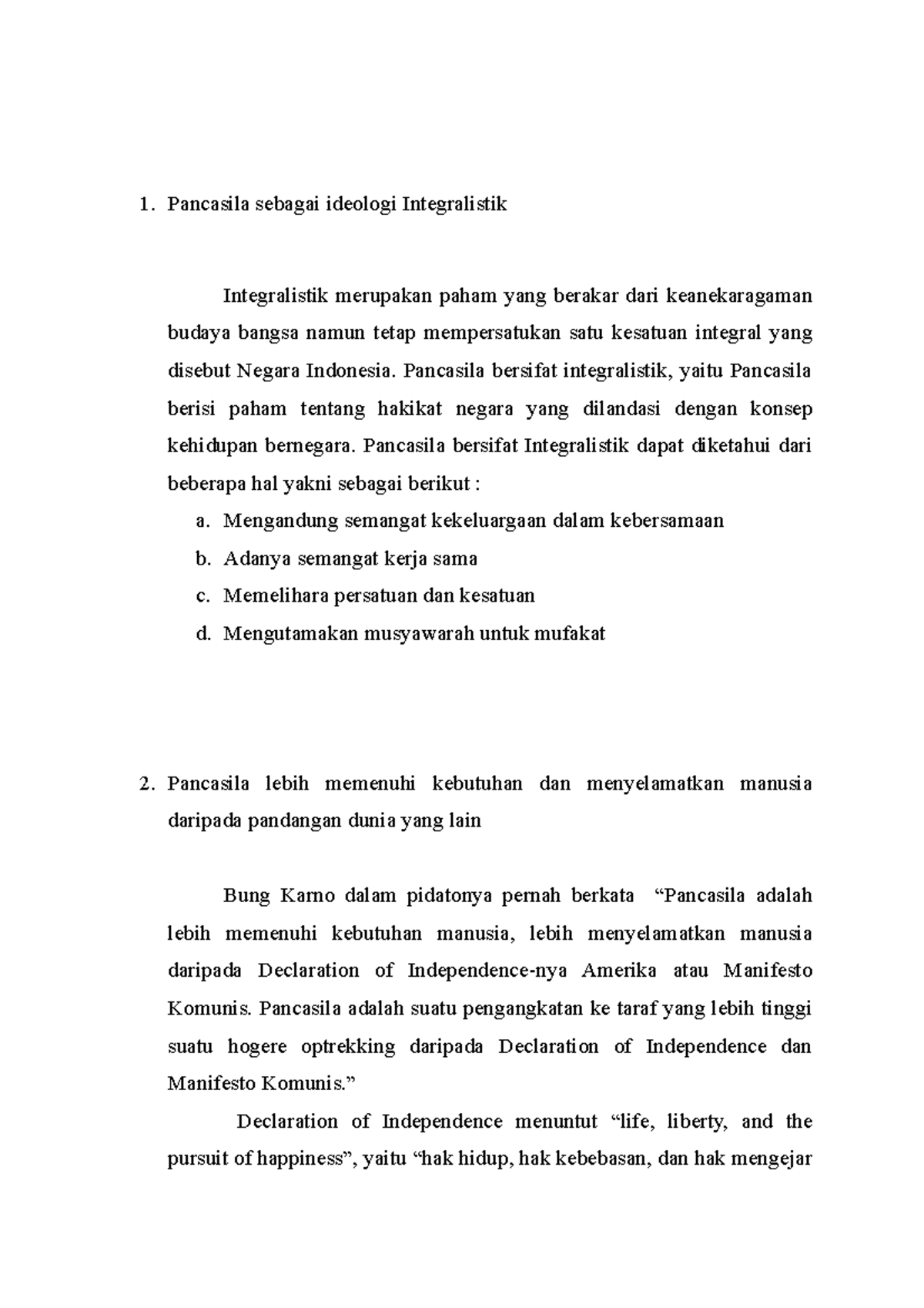 Pancasila sebagai Ideologi integralistik-stdc - Pancasila sebagai ...