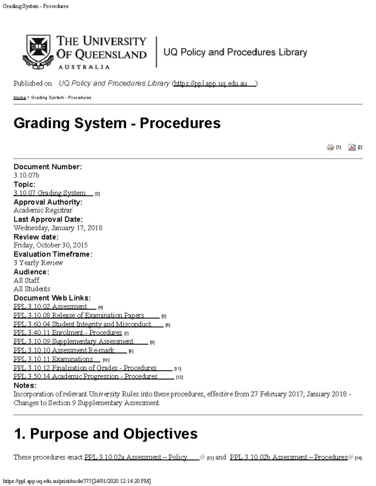 Grading System - Procedures - approved 17 Jan 2018 UQ - Published on UQ ...