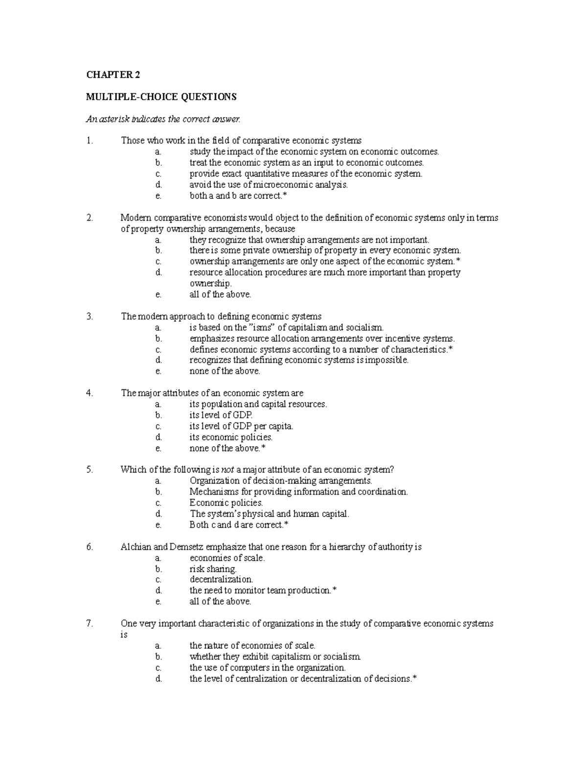 Chapter 2 M C Multiple Choice Answer Key CHAPTER 2 MULTIPLE CHOICE