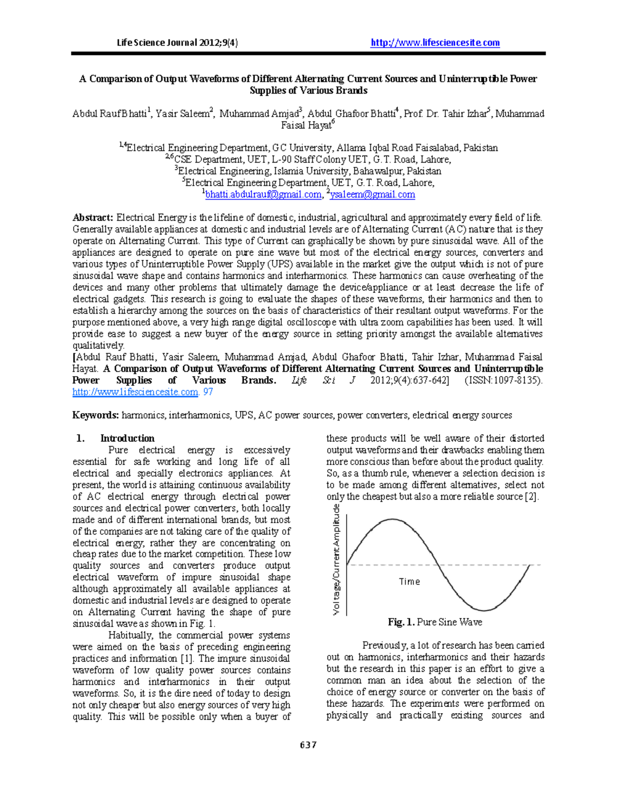 A Comparison of Output Waveforms of Diff - Dr. Tahir Izhar 5 , Muhammad ...