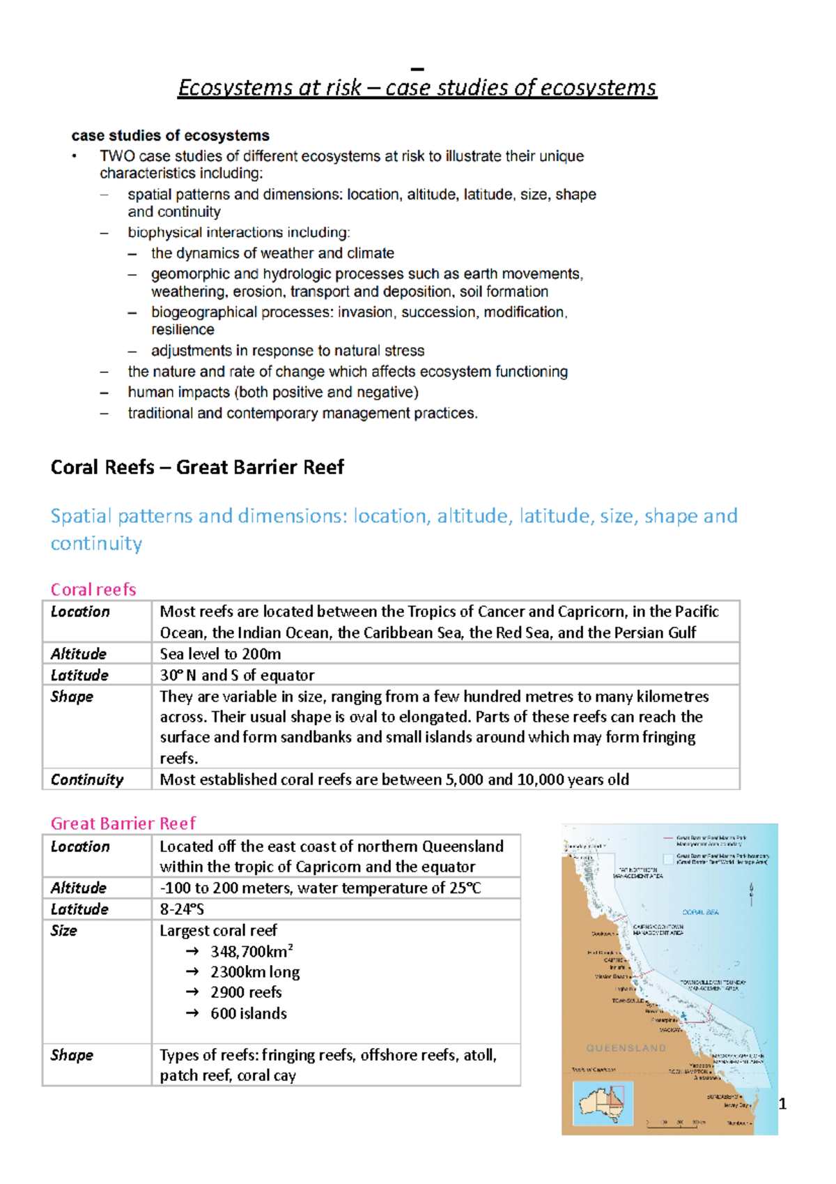 Ecosystems case study - Ecosystems at risk – case studies of ecosystems ...