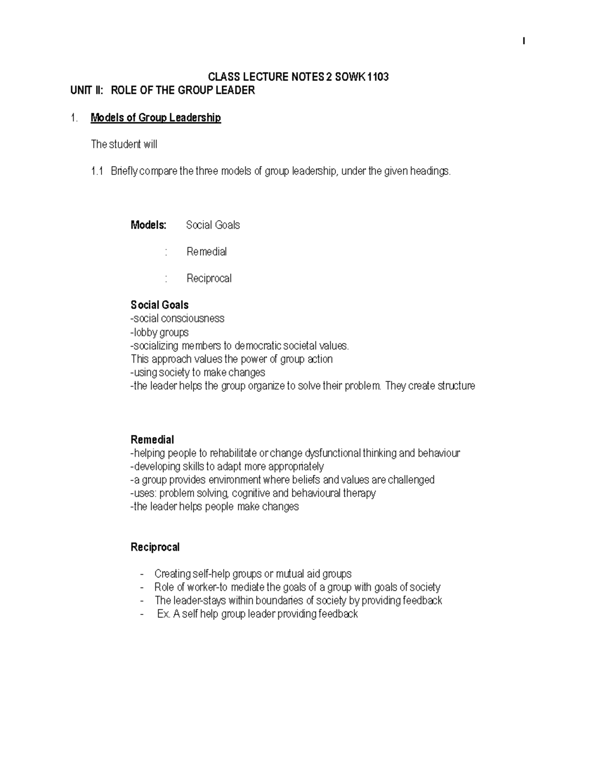Class Lecture Notes 2 SOWK 1103 2019 W - CLASS LECTURE NOTES 2 SOWK ...