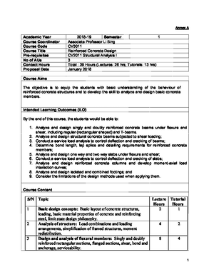 CV3011 Quiz 1 Cheat Sheet (to dist) - Design Loads Gk = permanent load Qk = live/variable load γ ...