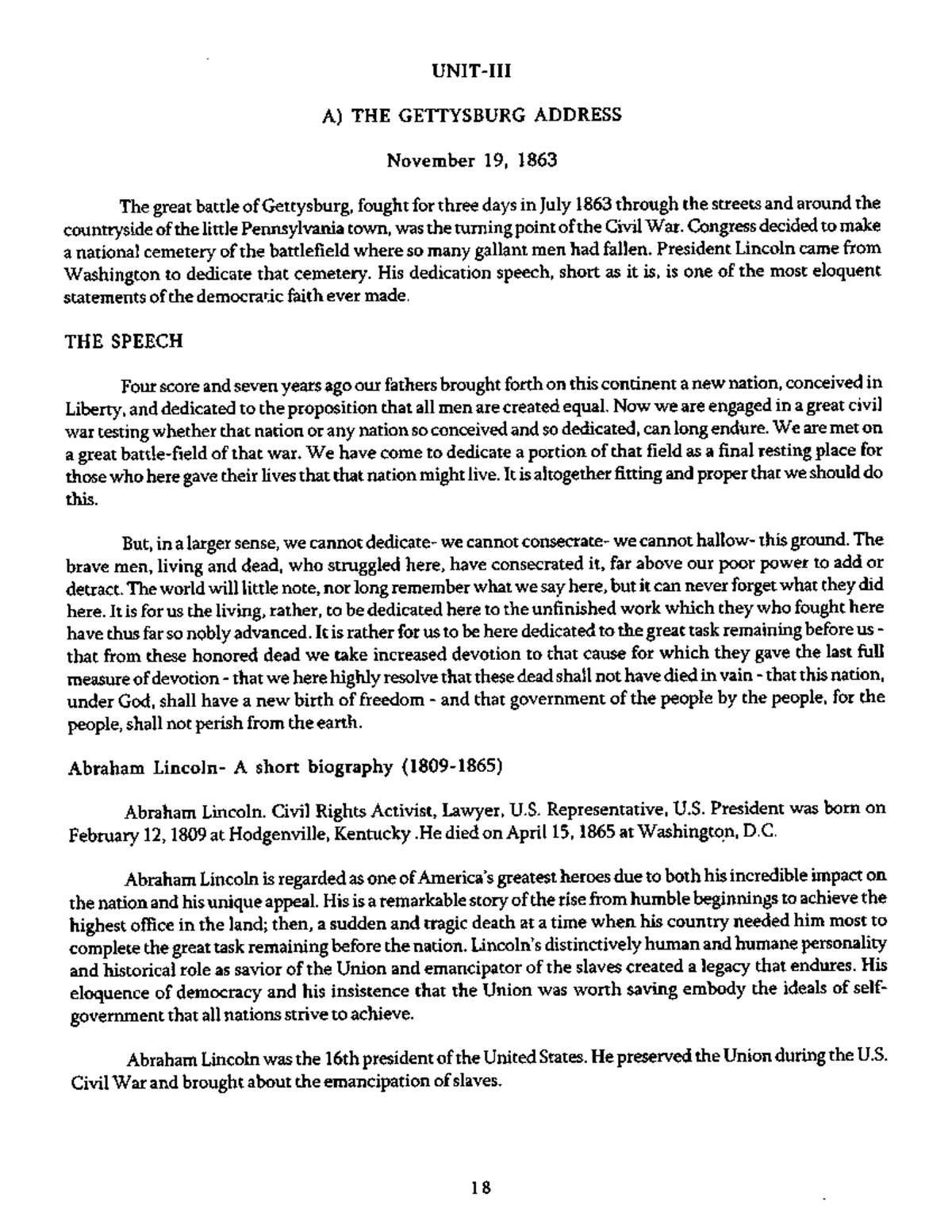 The Gettysburg Address - Business English/ Legal Language And Legal ...