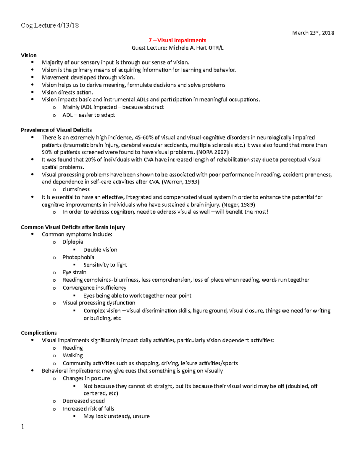 Cognition Final Lecture Notes 7 13 Cog Lecture March 23rd 2018 7 
