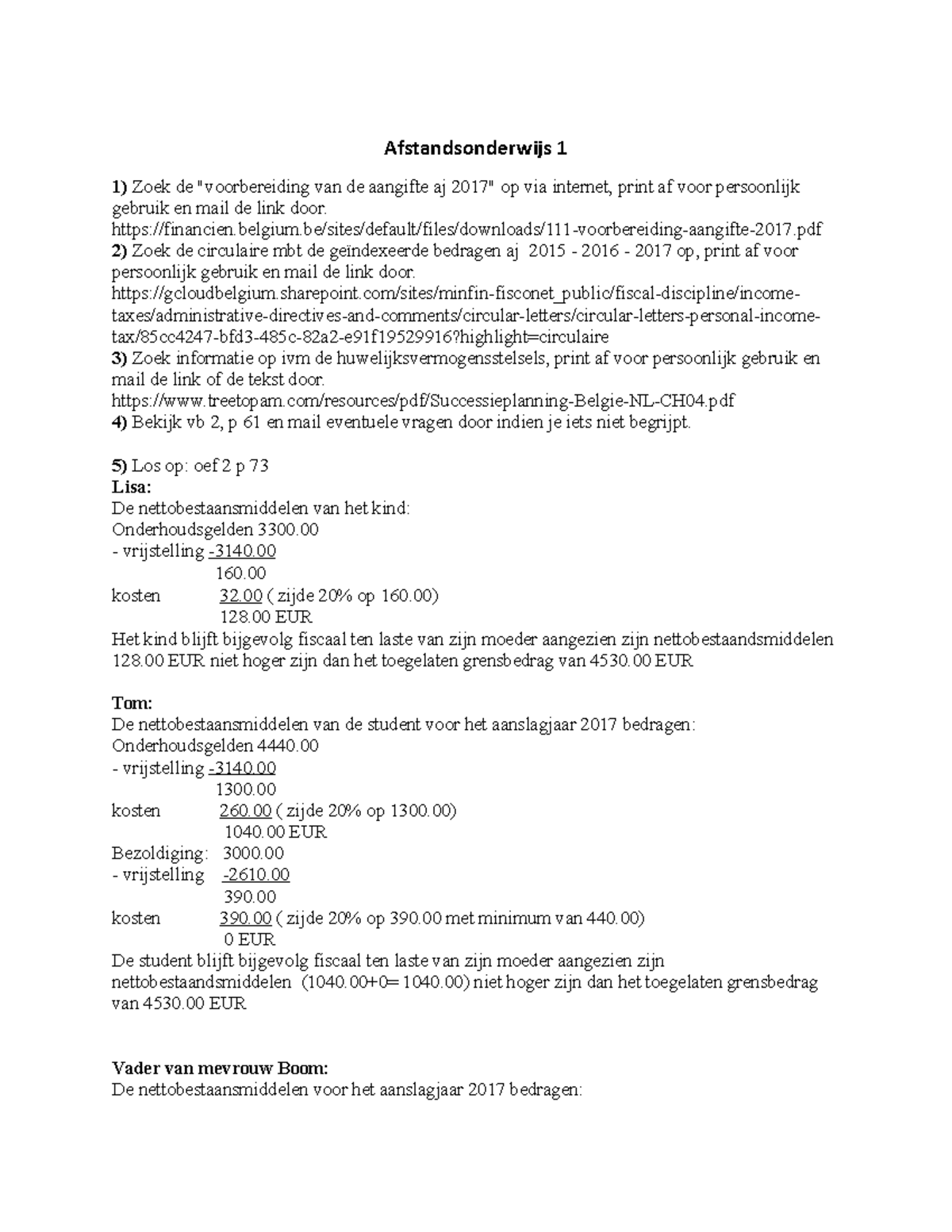 Oef 2 p 73 - oplossing Oef 2 p 73 en P.104 oef1 tem 6 aj2017 ...