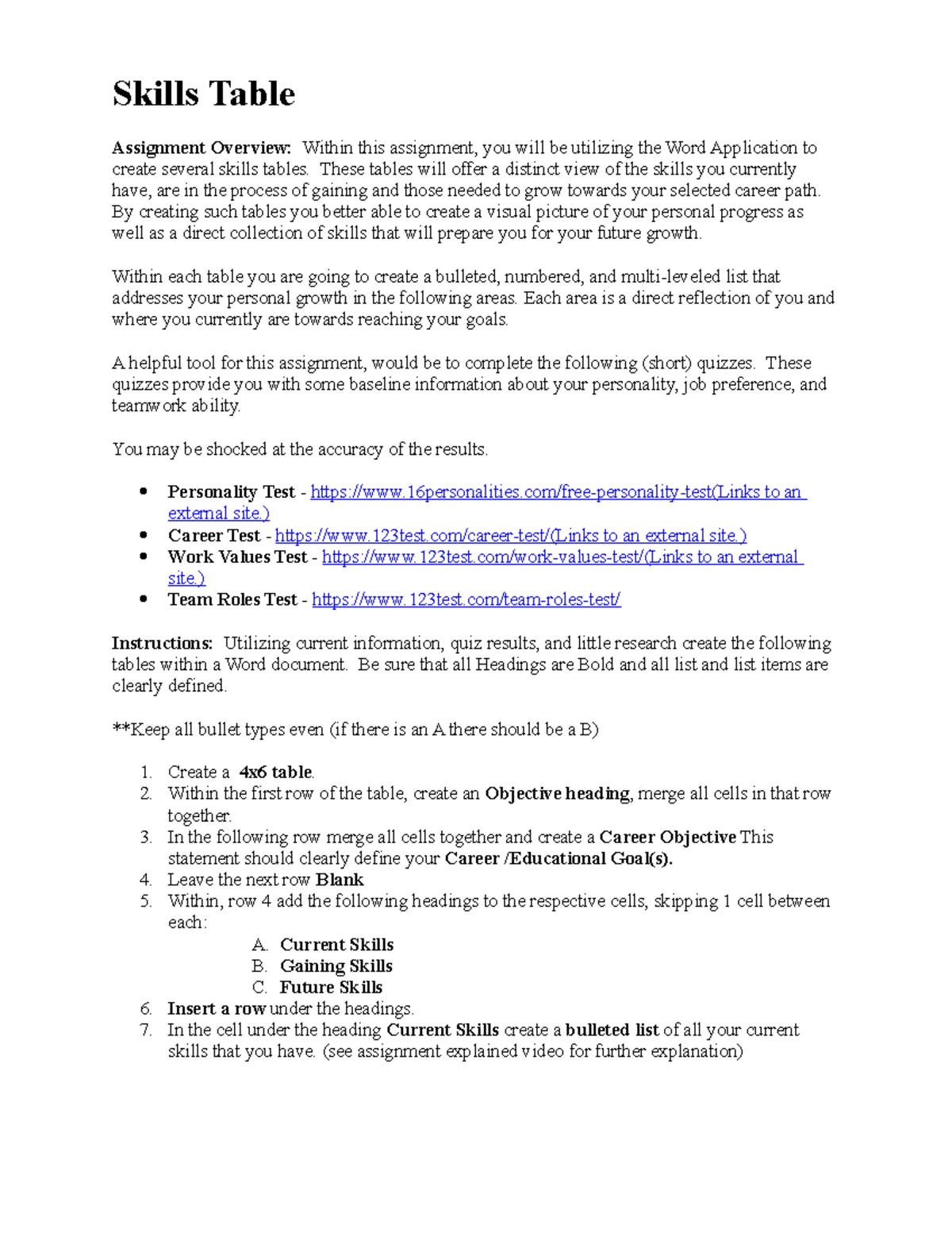 Skills Table - rgzsrf - Skills Table Assignment Overview: Within this ...