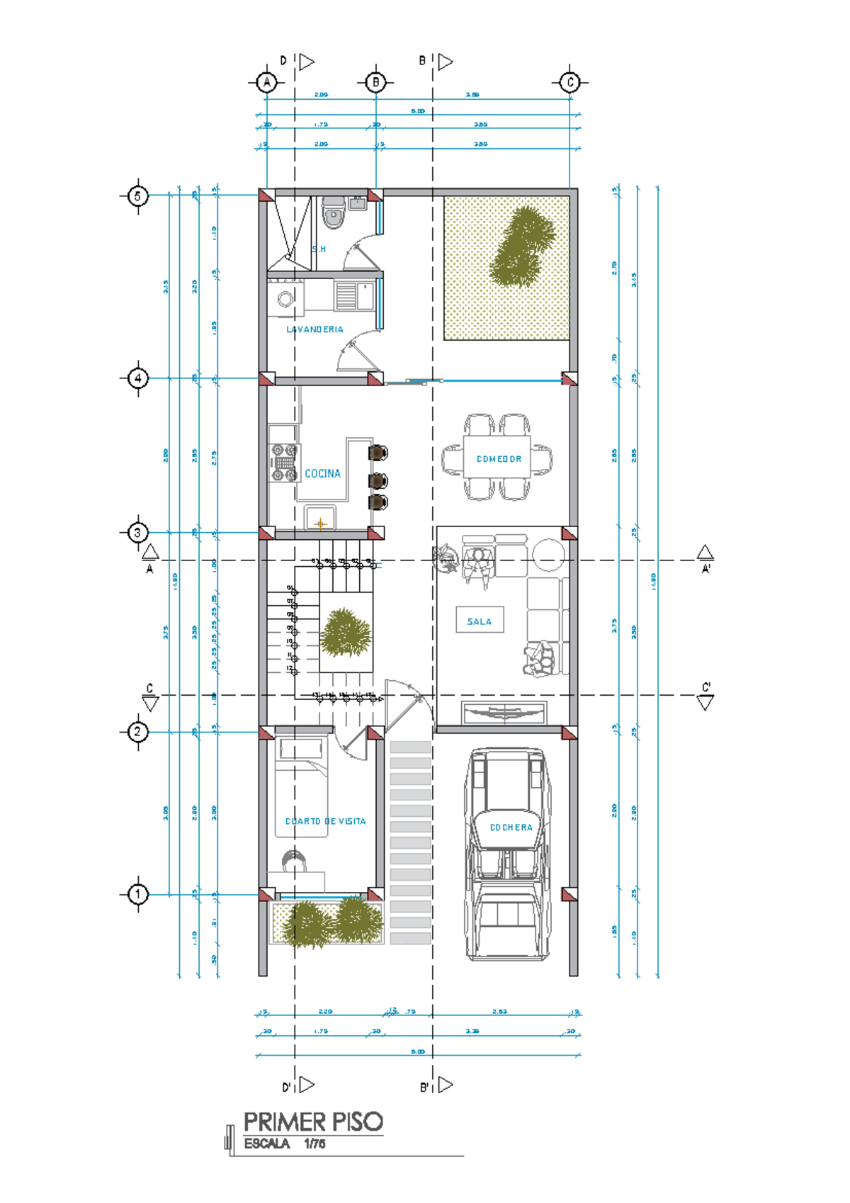 Planos Final - Proyecto 3 - COCINA COMEDOR SALA LAVANDERIA COCHERA E ...