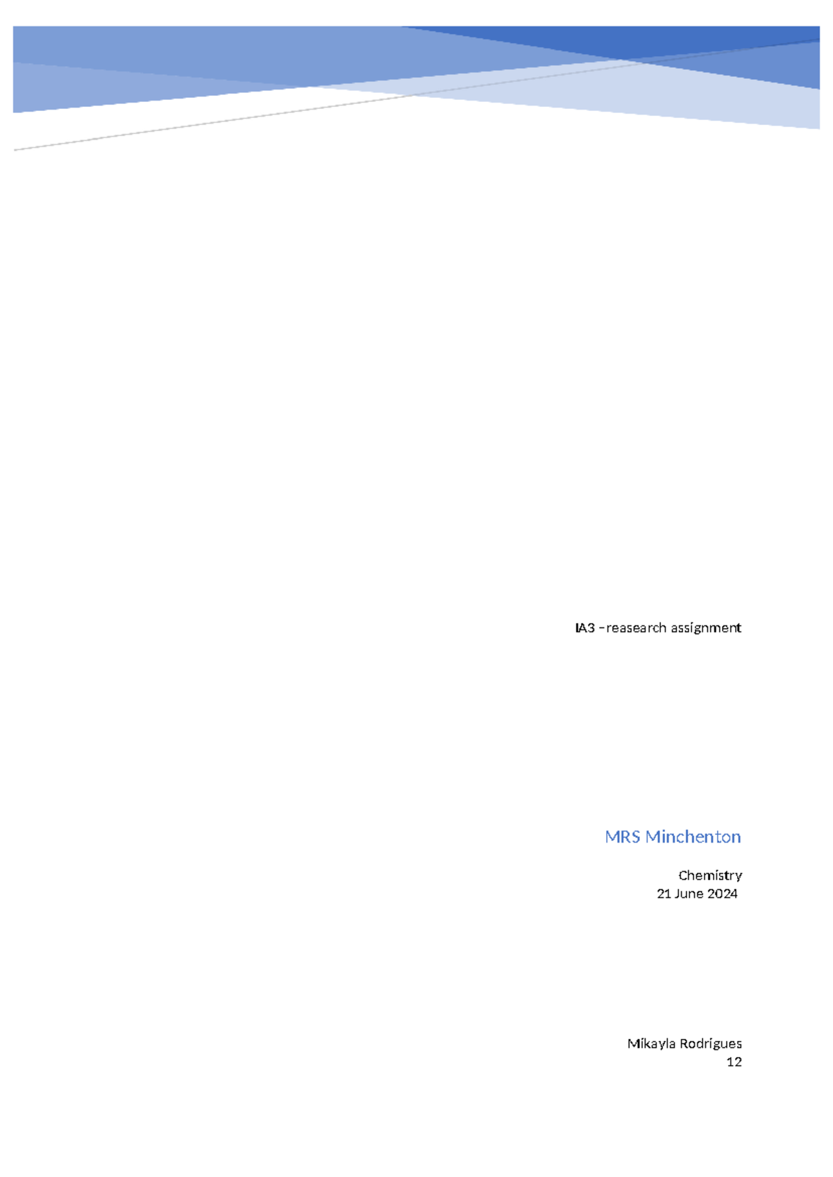 Chemistry IA3 final- Biodegradable polymers are better than non ...