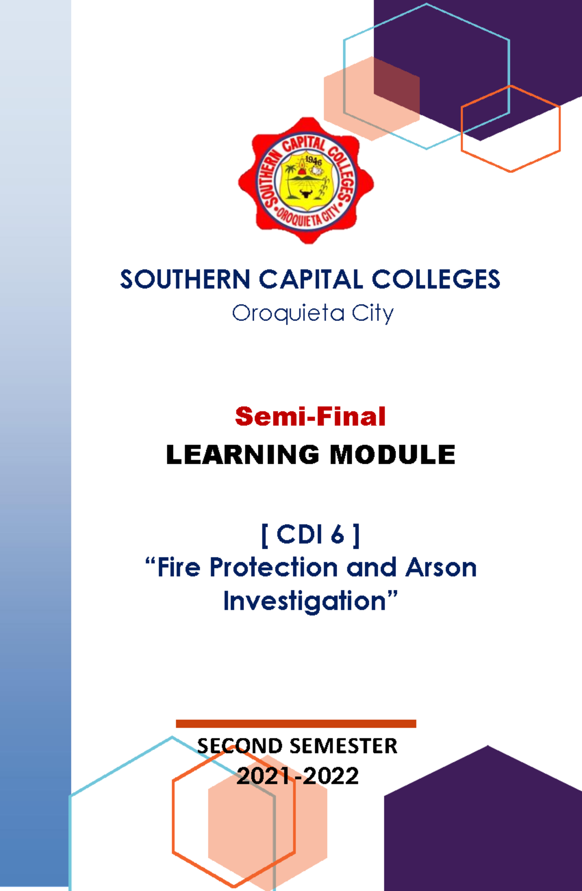 Final Module CDI 6 - MODULE WEEK NO- SOUTHERN CAPITAL COLLEGES ...