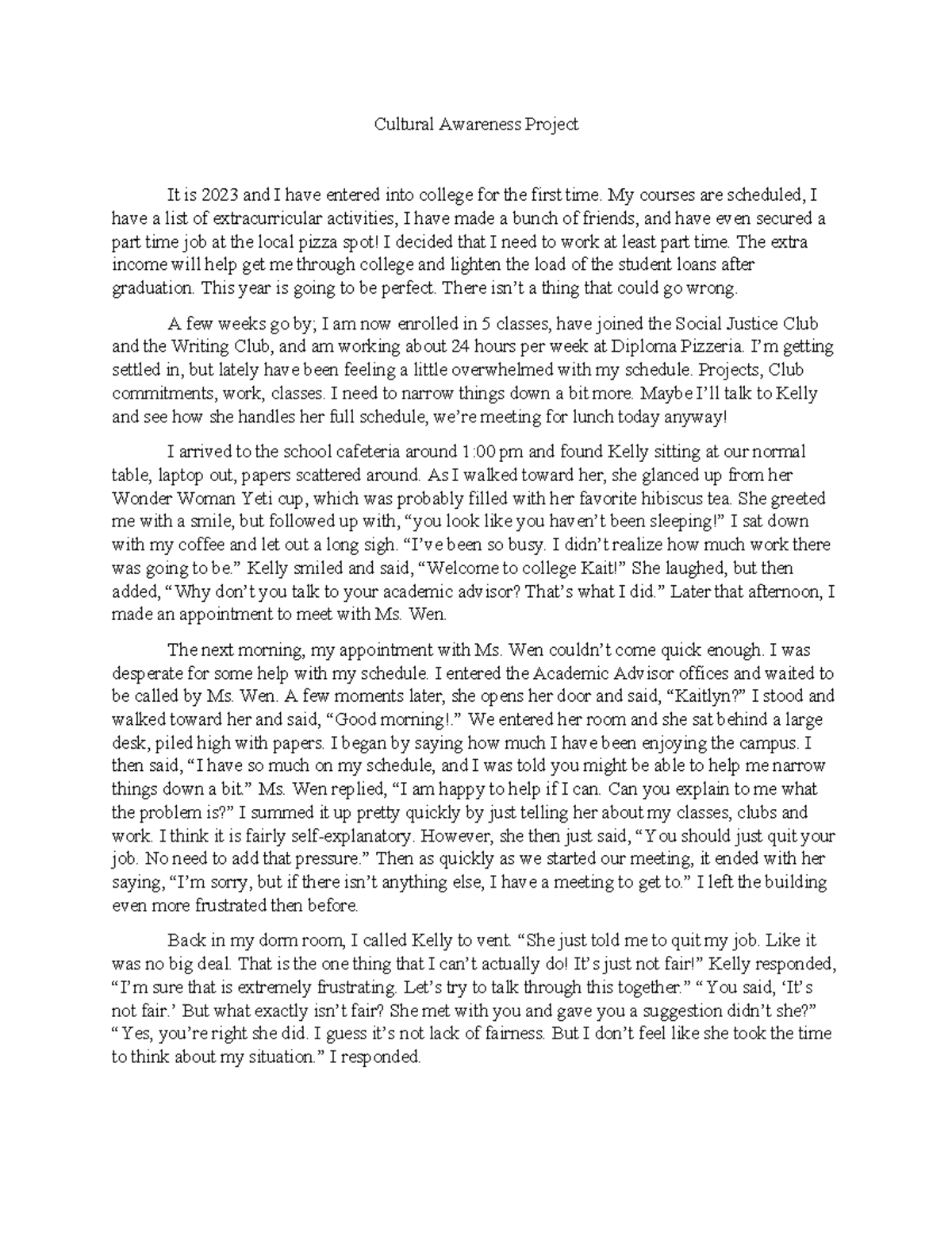 SNHU Project Paper - Cultural Awareness Project It is 2023 and I have ...