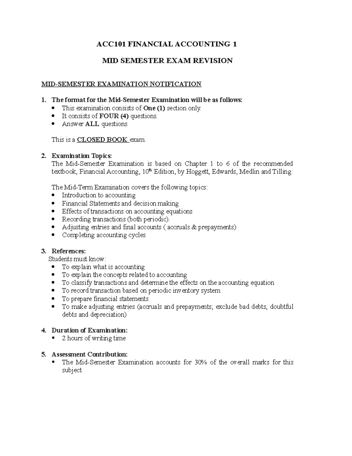 Sept 2023 ACC101 Mid Term Revision Question - ACC101 FINANCIAL ...