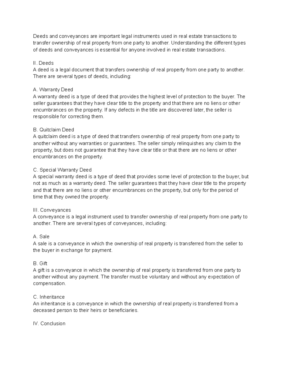 Deeds and Conveyances - Understanding the different types of deeds and ...