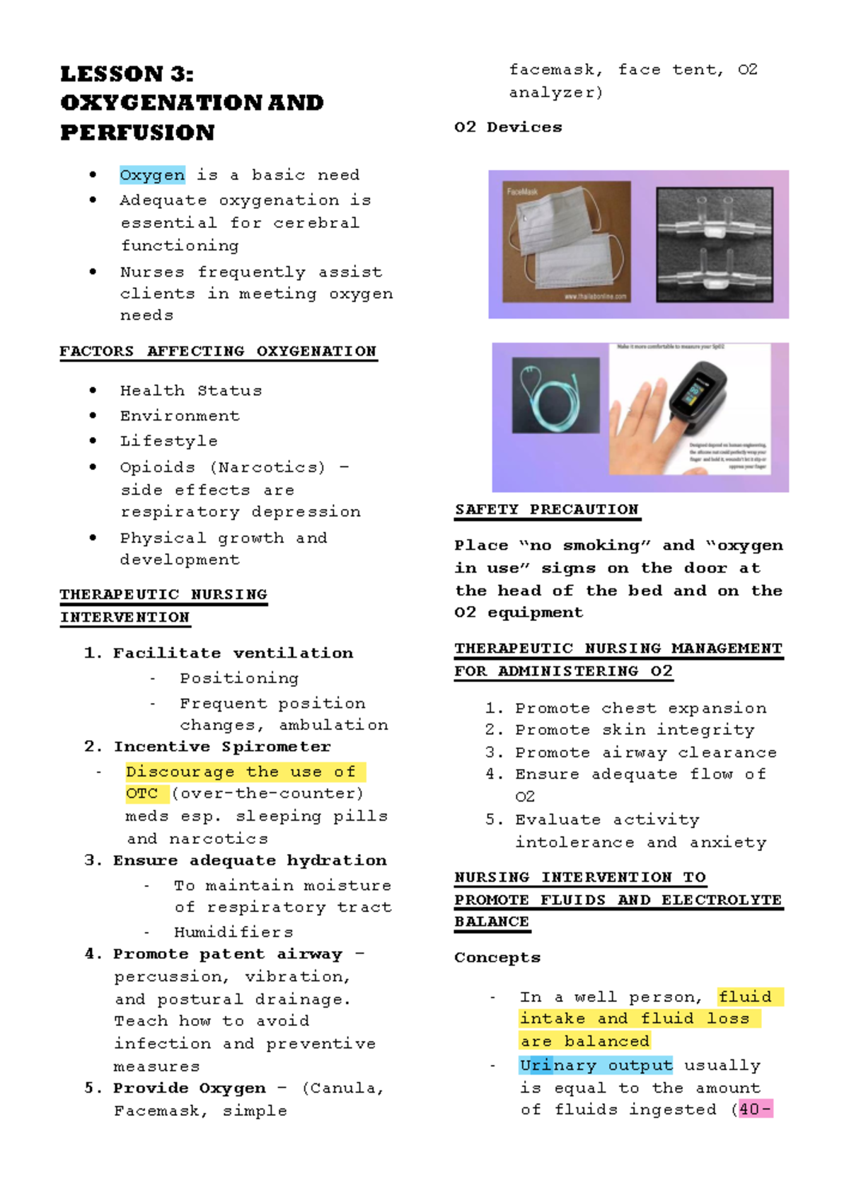 Lesson-3-4 Fundalec - Oxygenation & Perfusion - LESSON 3: OXYGENATION ...