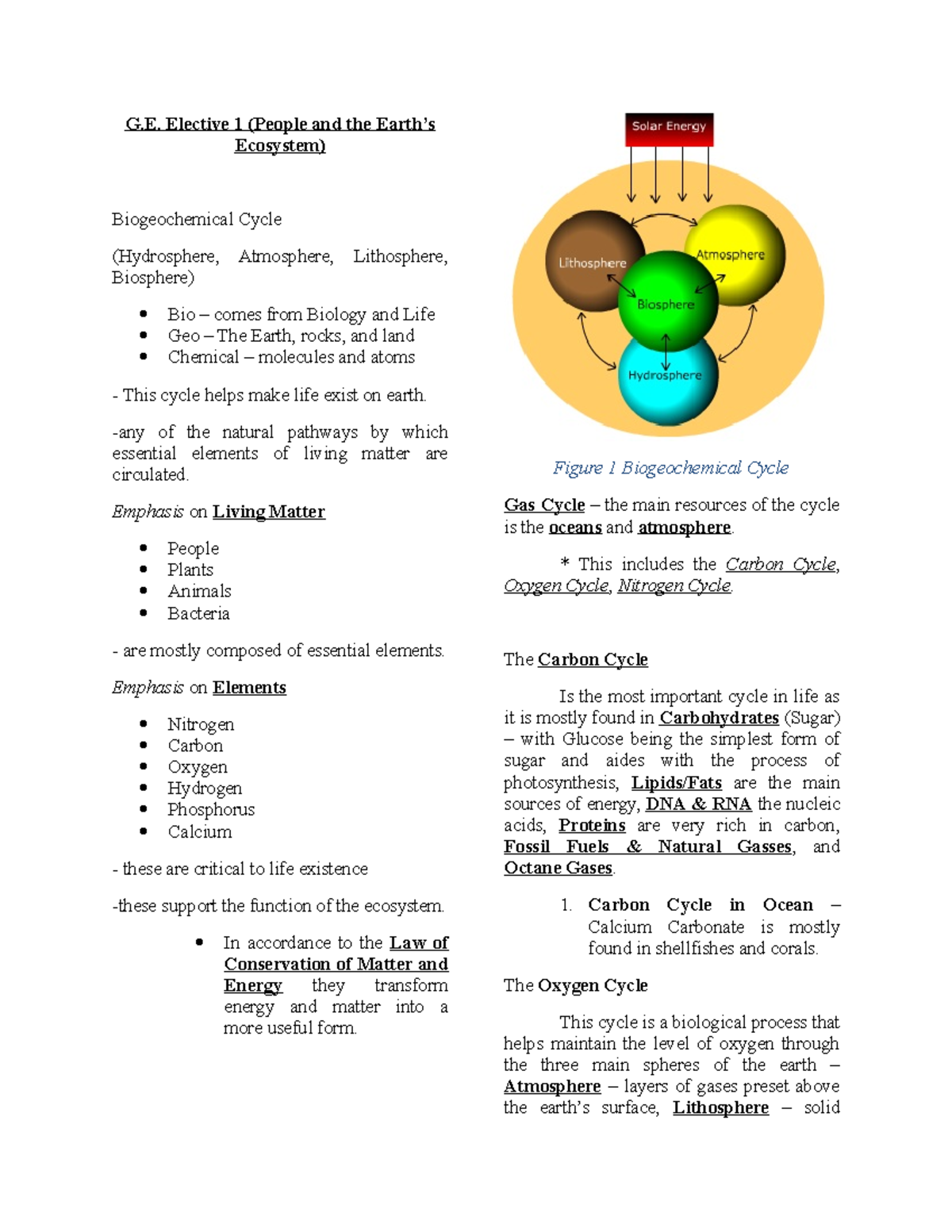 G.E. Elective 1 - dfaadadfa - G. Elective 1 (People and the Ecosystem ...