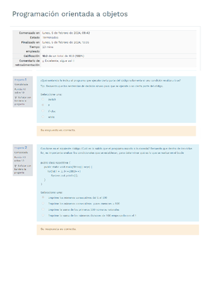 Examen semana 2 programacion orientada a objetos UTEL - Studocu