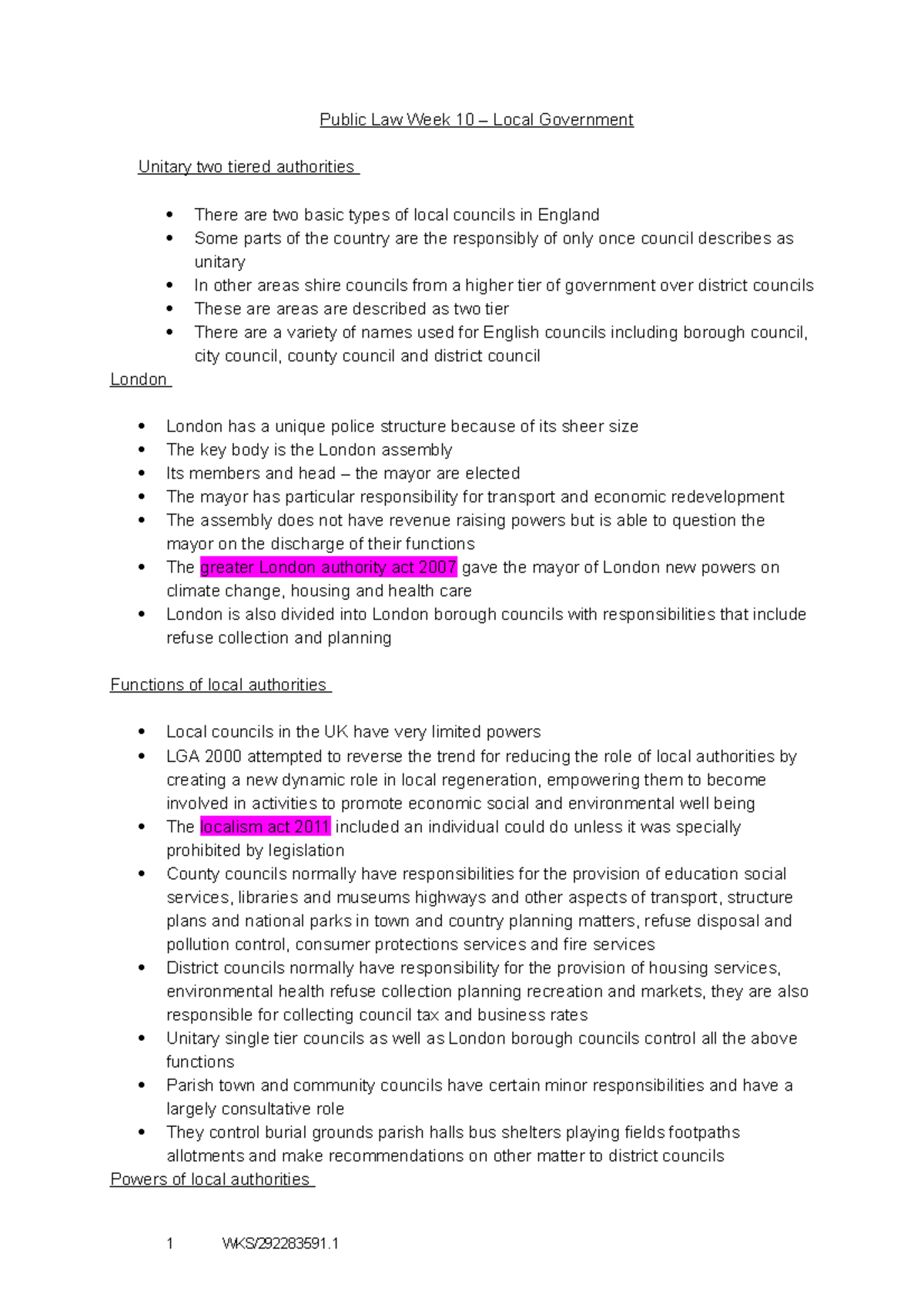 Constitutional and Administrative Law - Local Government - Public Law ...