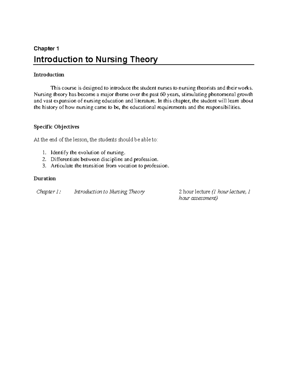 Tfnisscism - Lecture notes - Chapter 1 Introduction to Nursing Theory ...