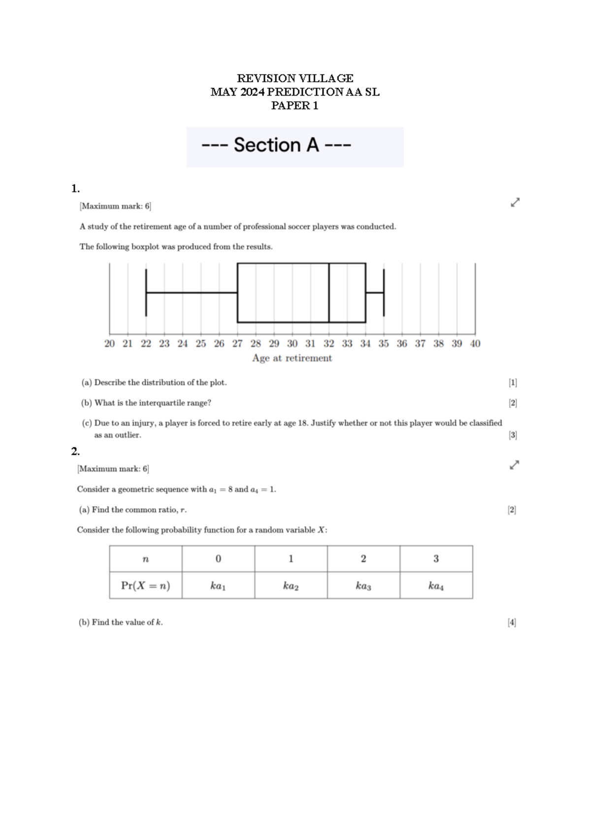AA SL Paper 1 - Do math, pass math. - science - REVISION VILLAGE MAY ...