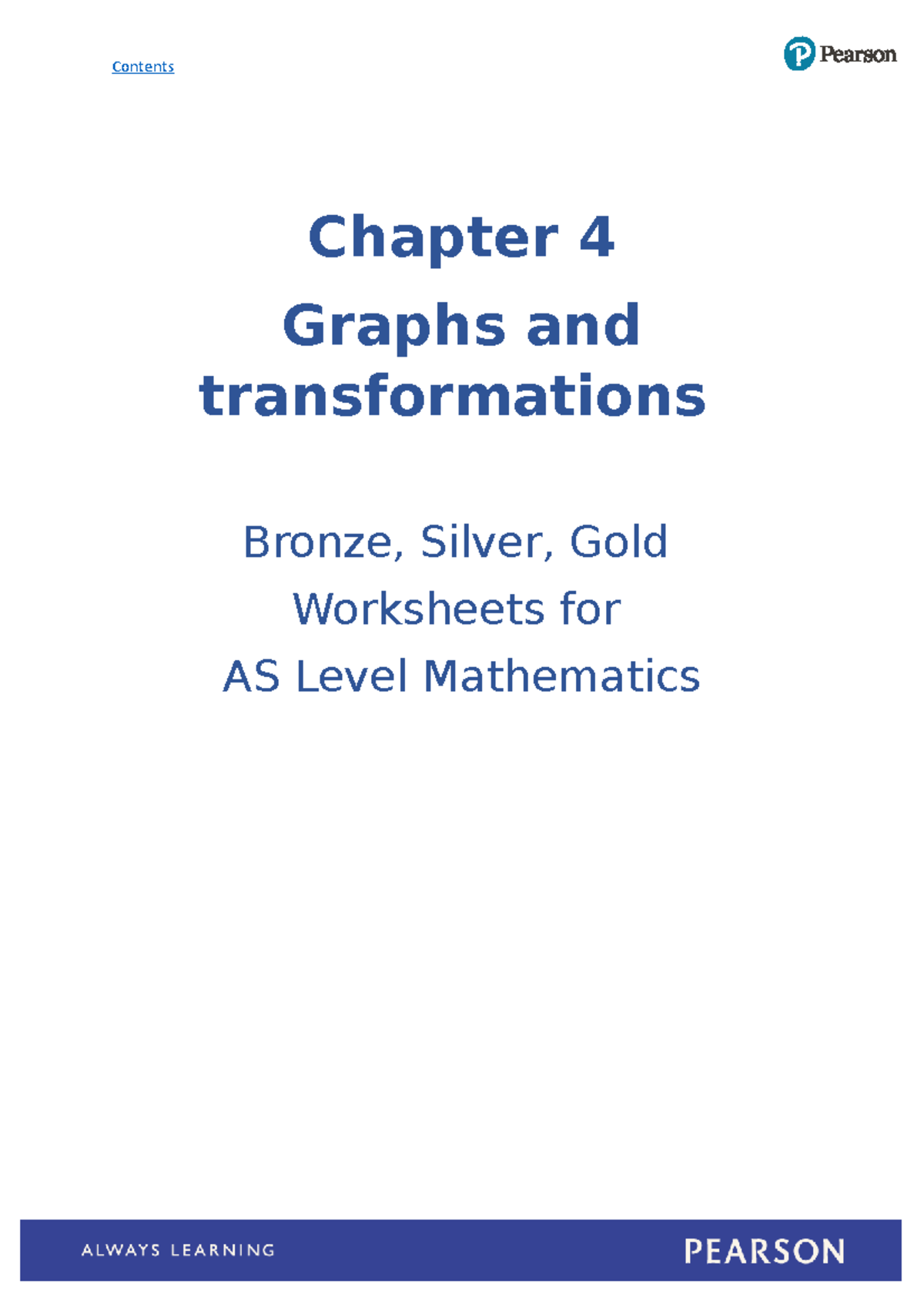 Pure Chapter 04 Graphs and Transformation BSG Worksheet - Chapter 4 ...