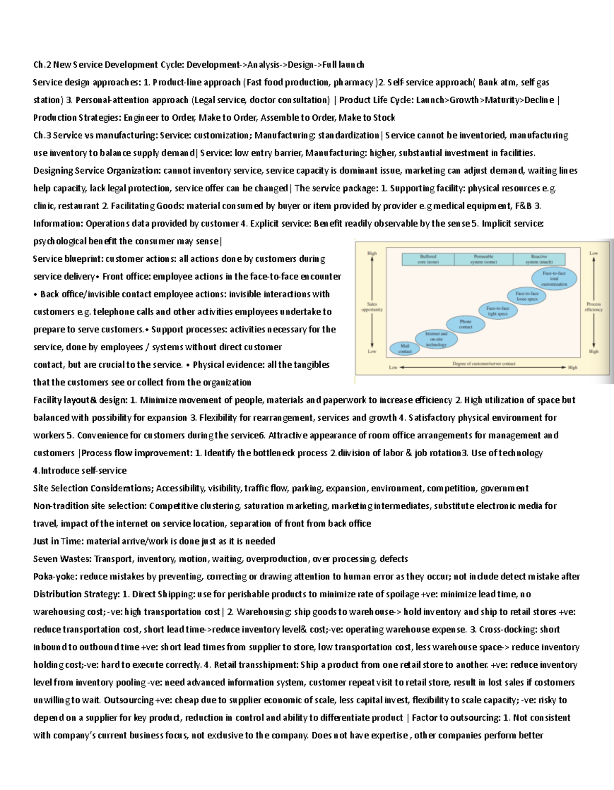 Operation Management Cheatsheet - Ch New Service Development Cycle ...