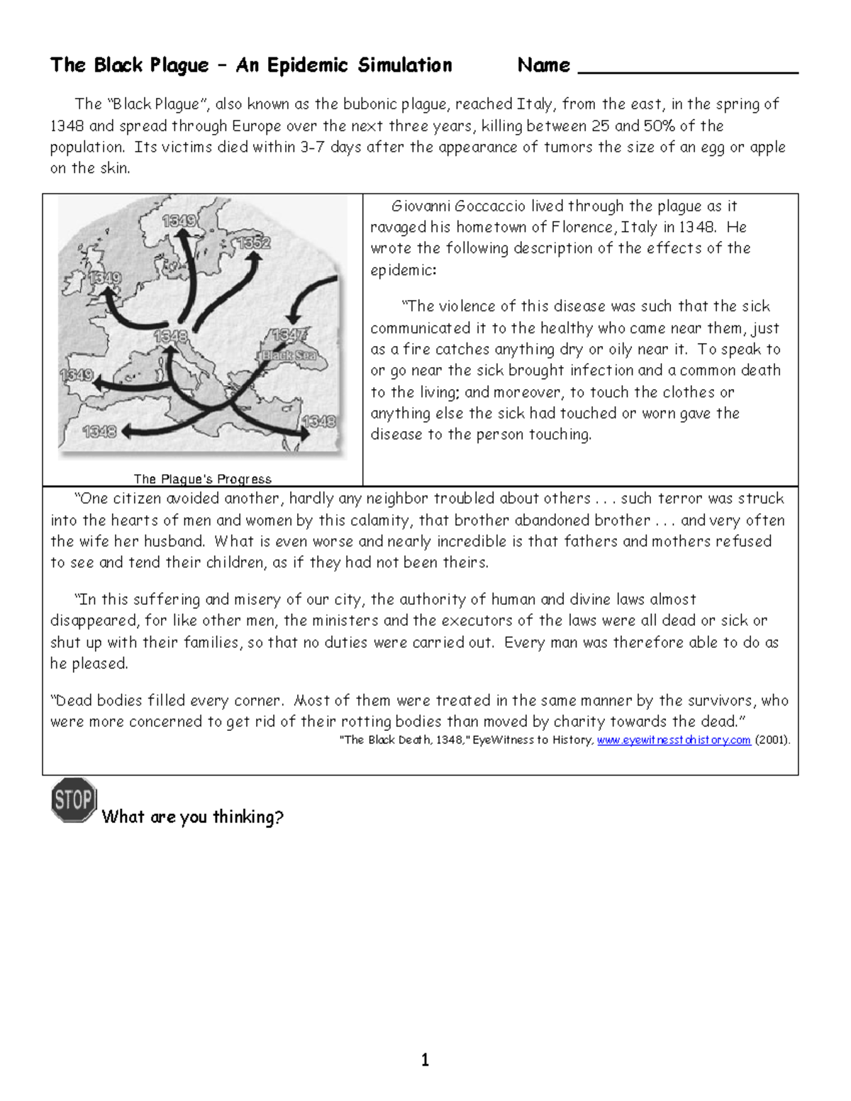 SS6 - The Black Plague - An Epidemic Simulation - The Black Plague – An ...