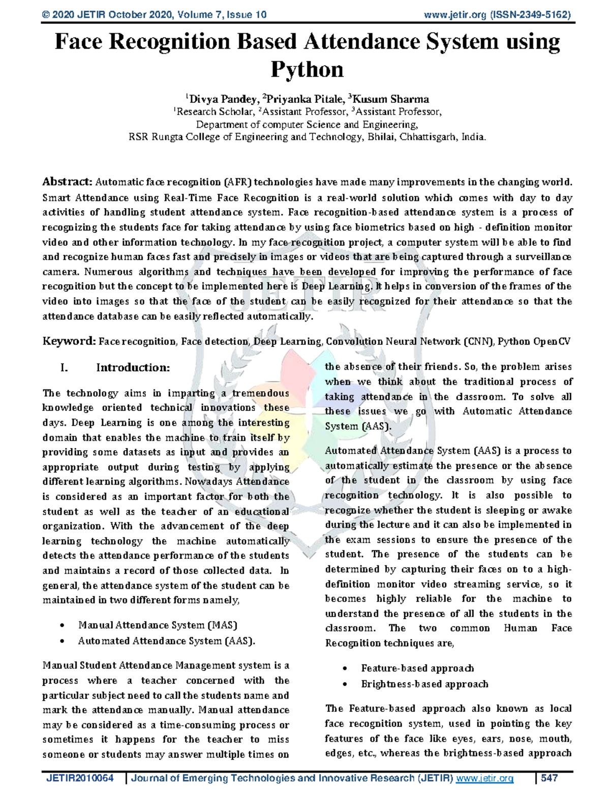 Face detection attendance - Face Recognition Based Attendance System ...