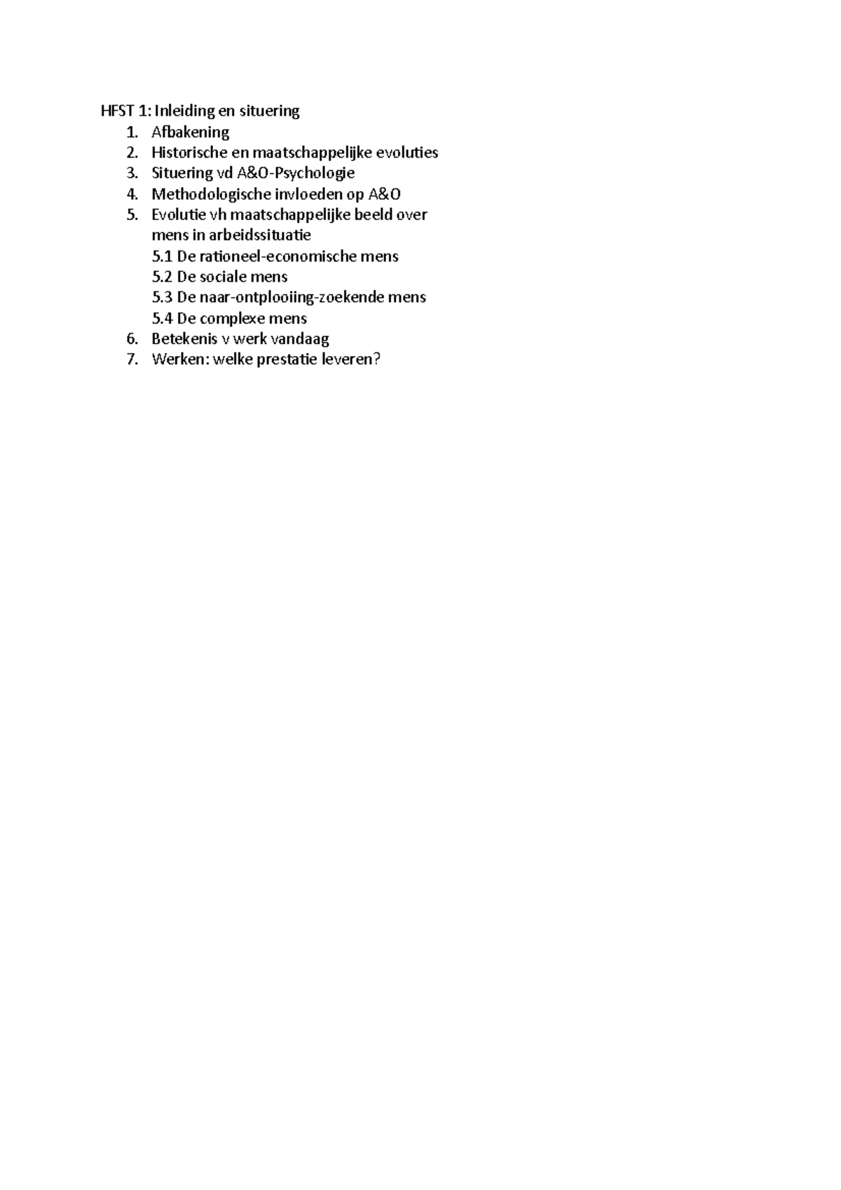 Structuurschema A&O - HFST 1: Inleiding en situering 1. Abakening 2 ...