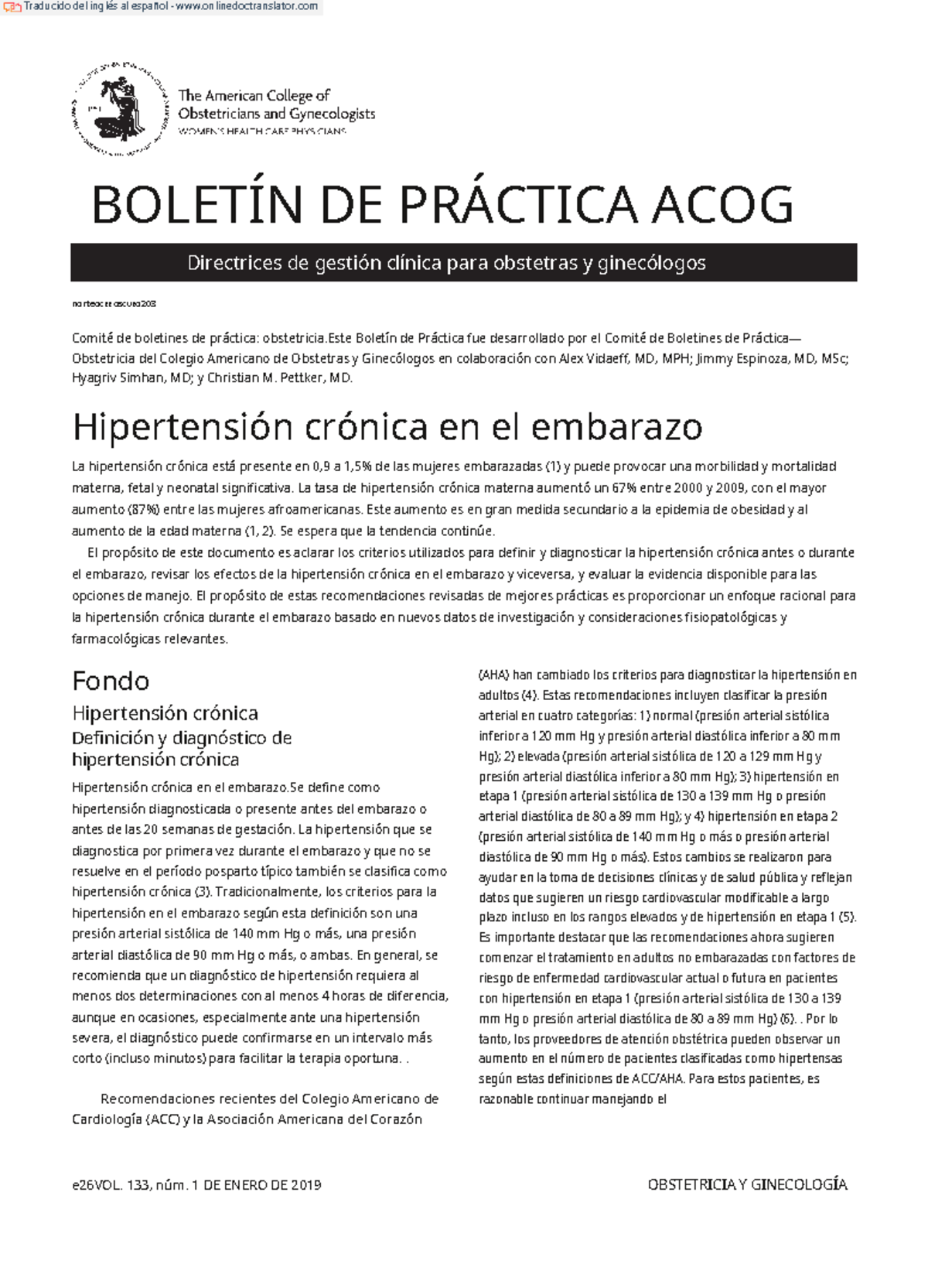 4.2 Chronic Hypertension in Pregnancy - BOLETÍN DE PRÁCTICA ACOG ...