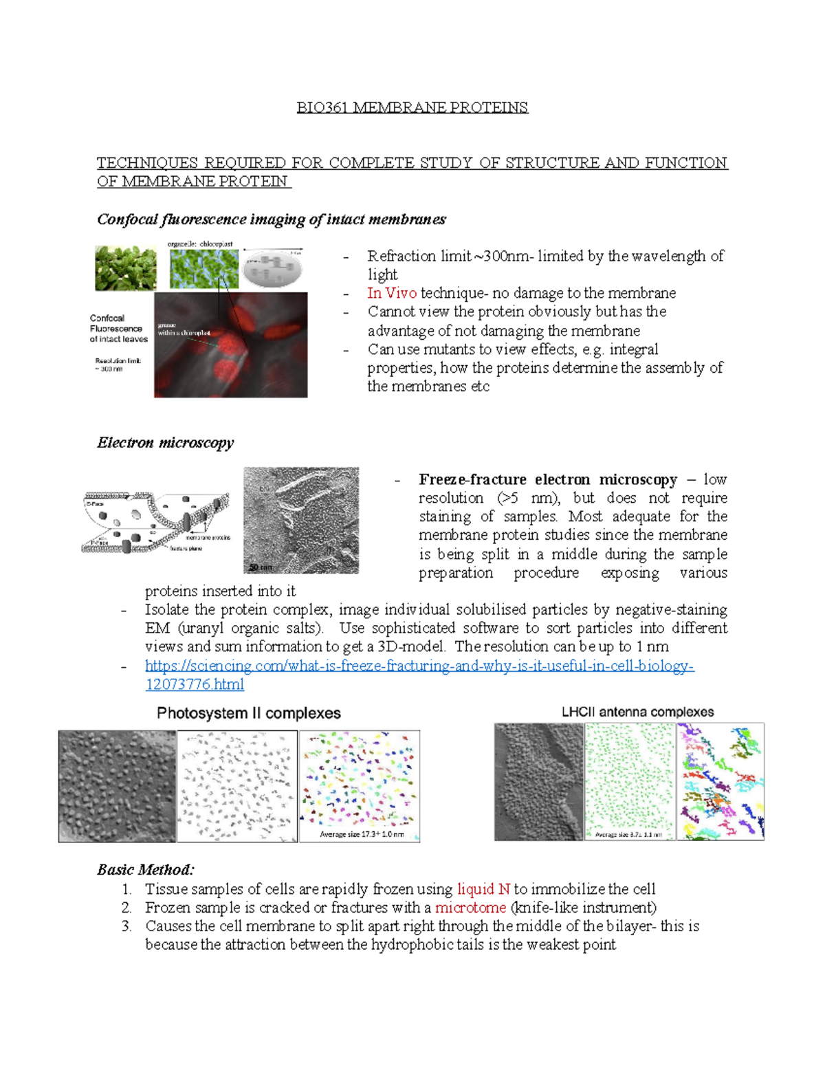 3&4 Techniques for Study of Membrane Protein and Photosynthesic ...