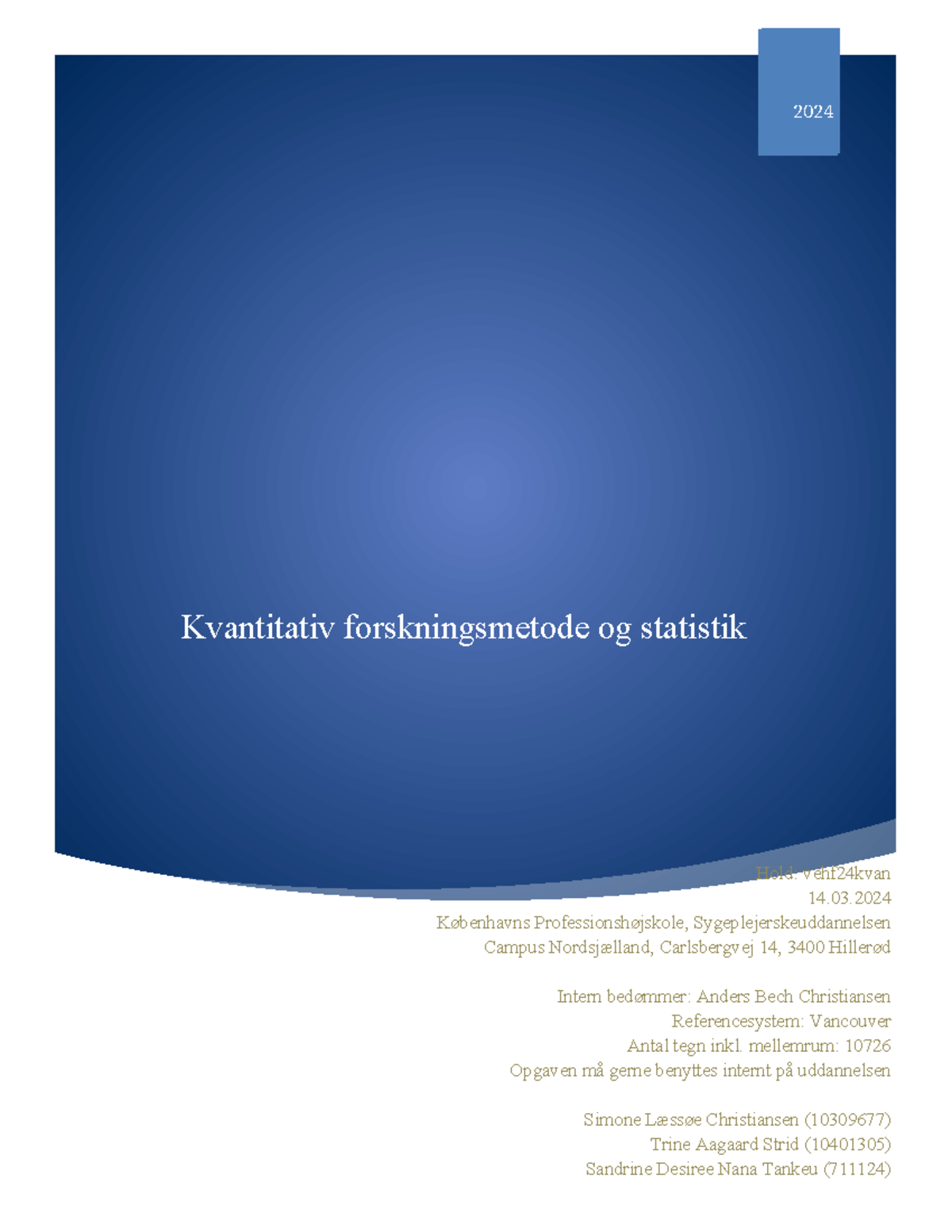 Kvantitativ forskningsmetode og statistik - Kvantitativ ...