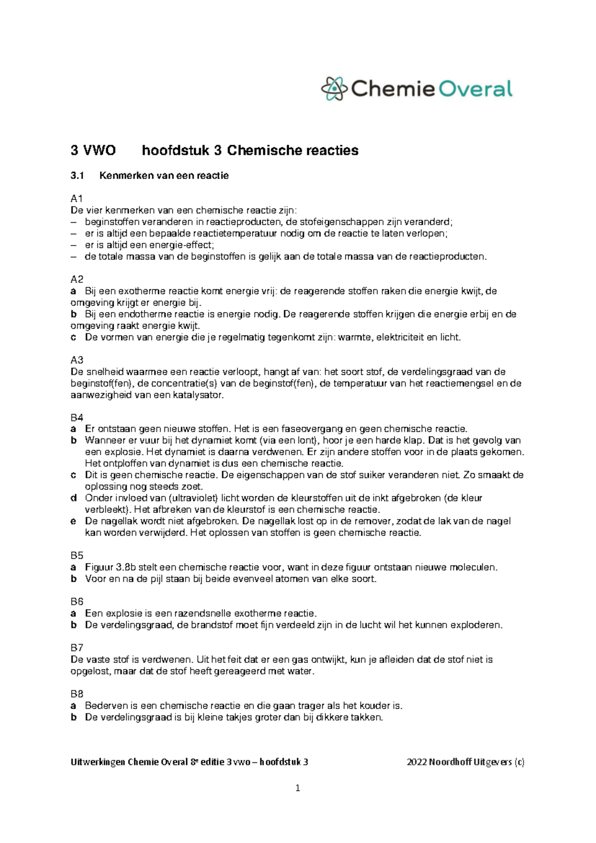 Chemie Overal 3V H3 Uitwerkingen - Uitwerkingen Chemie Overal 8e editie 3 vwo – hoofdstuk 3 2022 ...