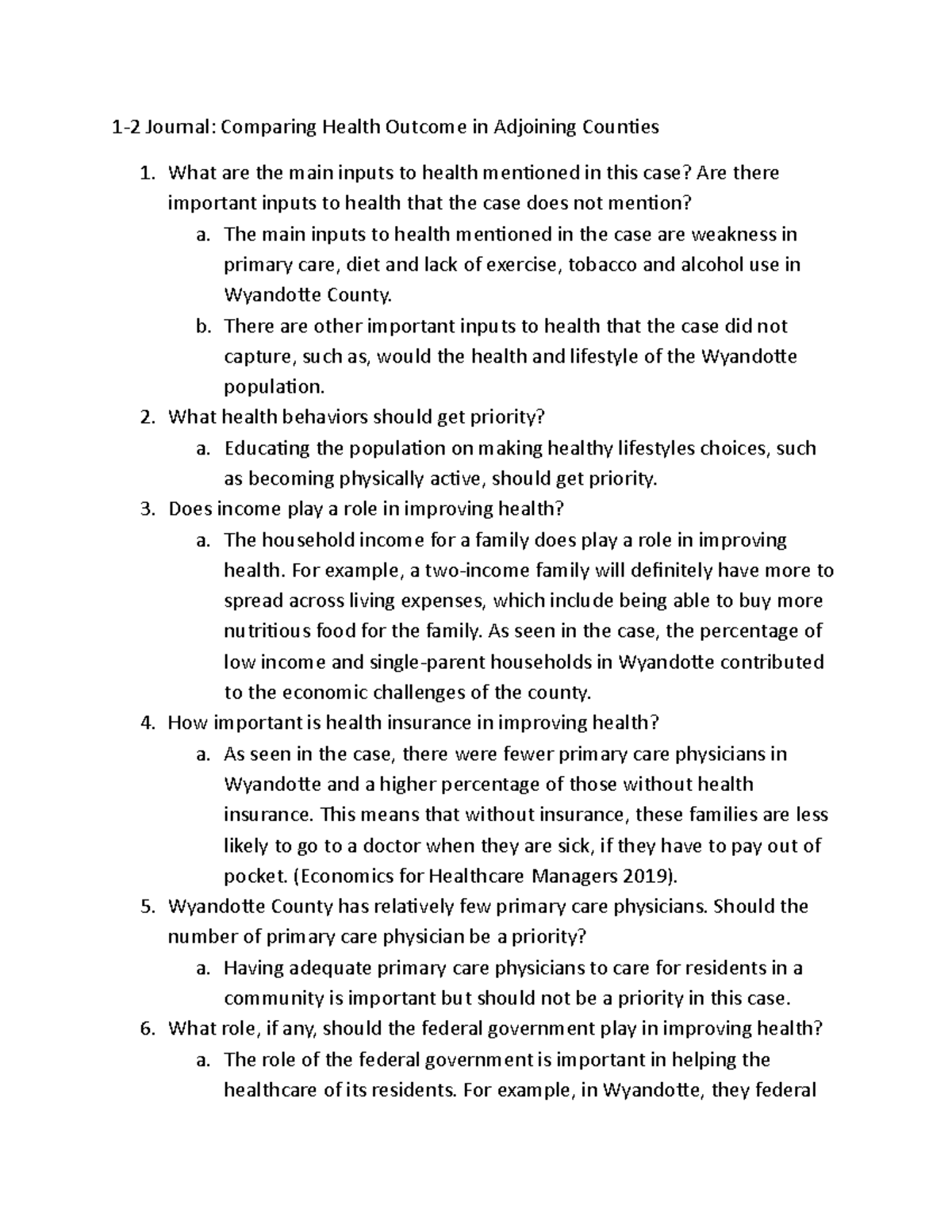 1-2 Journal Comparing Health Outcome in Adjoining Counties - The main ...