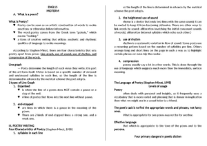 Activity 1 - Nuñez - NOTES NOTES - Creative Writing - ACTIVITY 1. PARTS ...