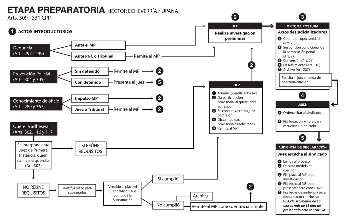 Esquemas Proceso Penal - ETAPA PREPARATORIA HÉCTOR ECHEVERRÍA / UPANA Arts. 309 - 331 CPP ...