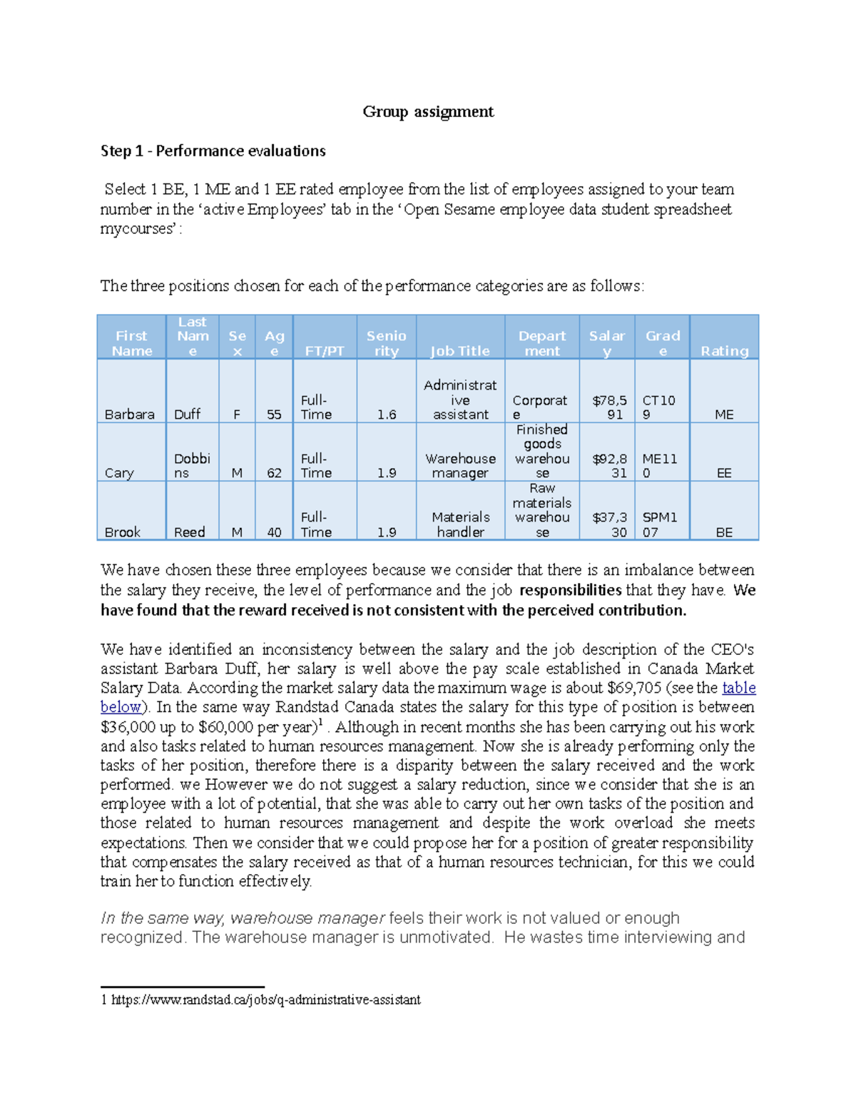 Group assignment - Corg 562 - McGill - Studocu
