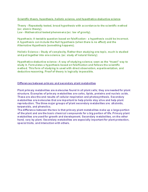 Lab and Lec - Scientific method and examples of plants currently being ...