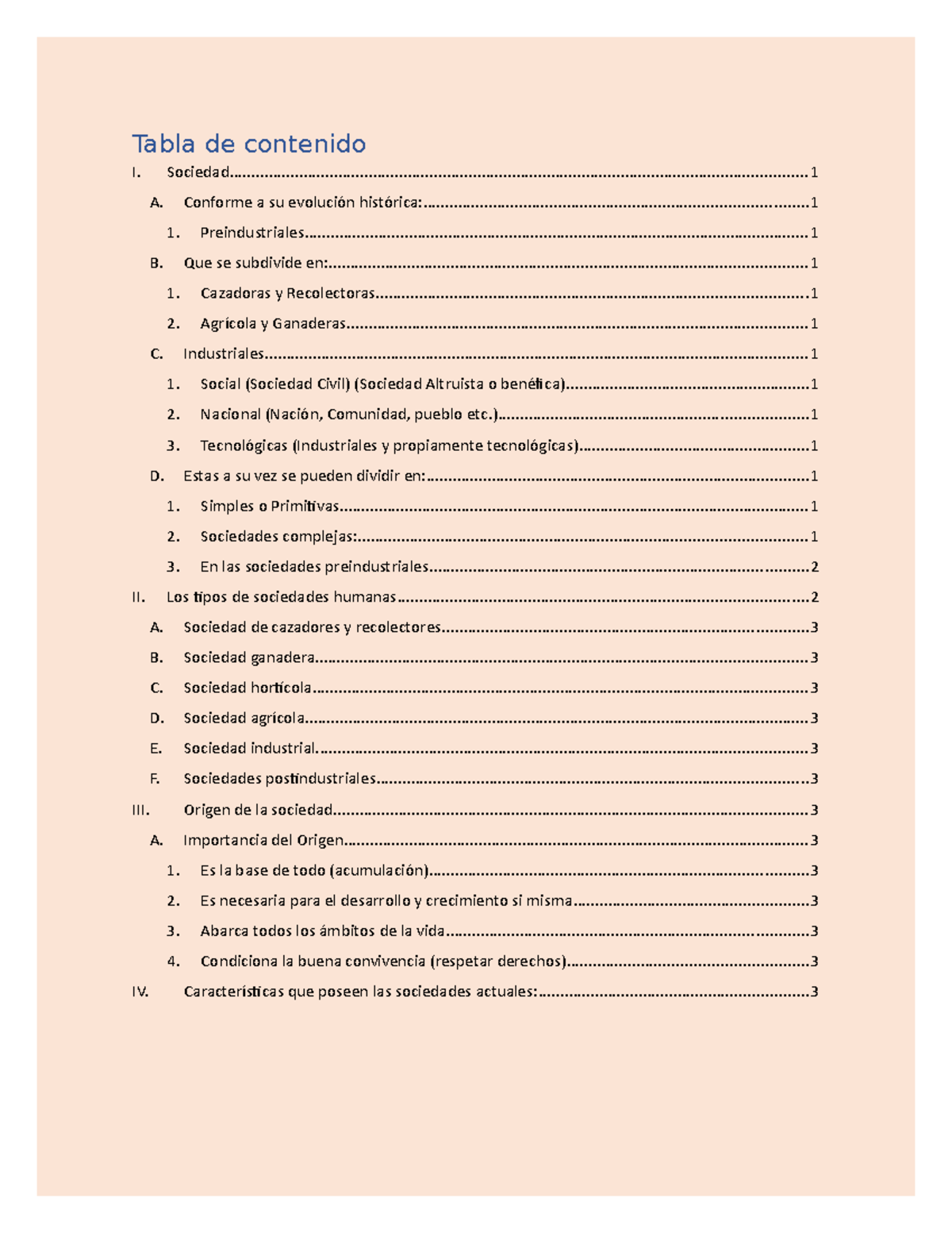 Tabla de contenido - - Studocu