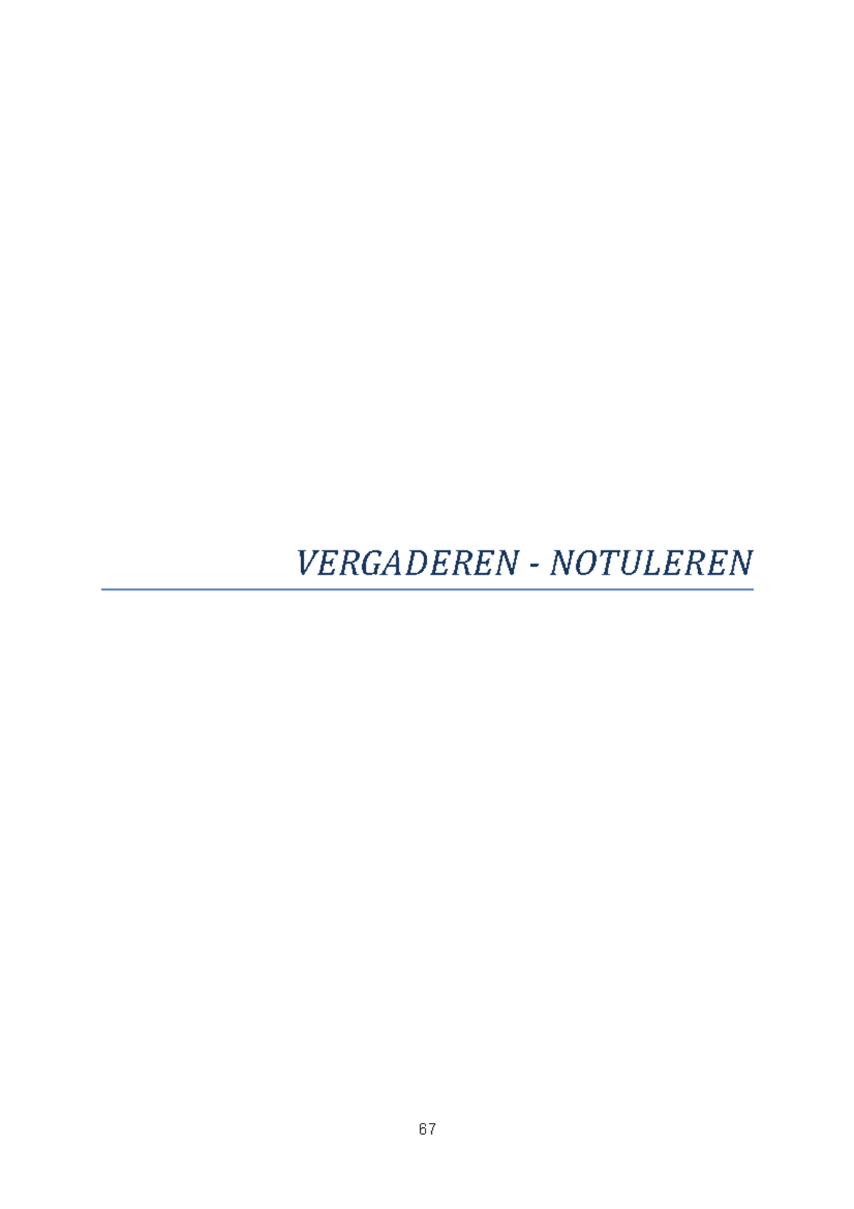 Cursus Vergaderen en notuleren ingevuld - VERGADEREN - NOTULEREN V ...
