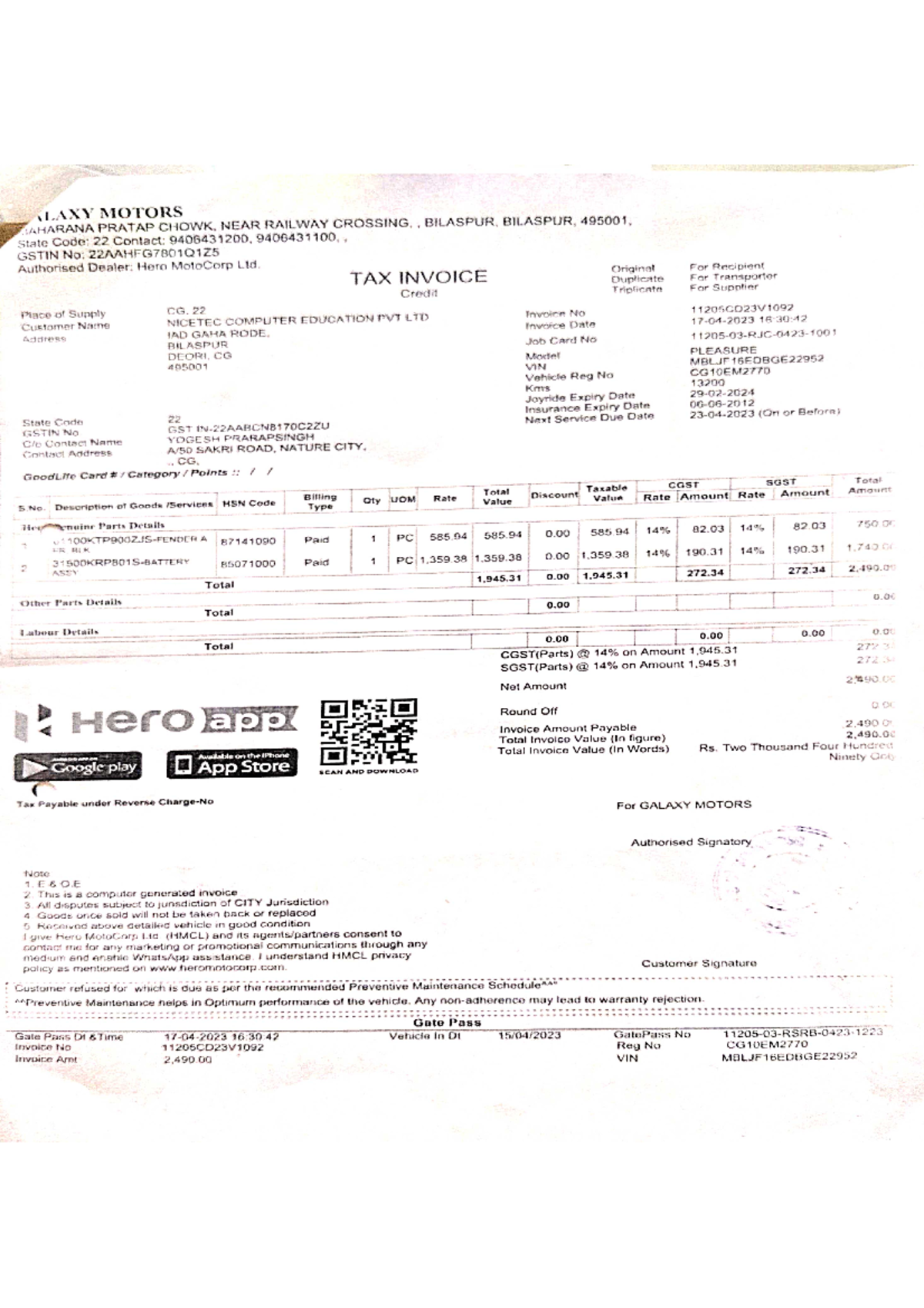 GST Invoices (Bill)-1 - bill invoce - tally - Studocu