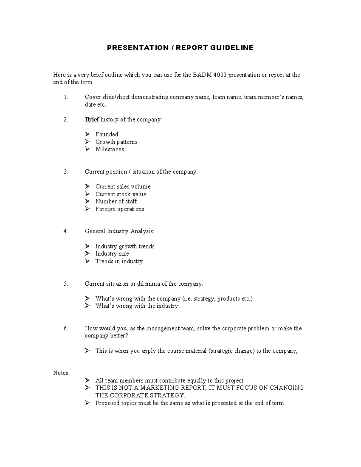 Presentation Guideline - PRESENTATION / REPORT GUIDELINE Here is a very ...