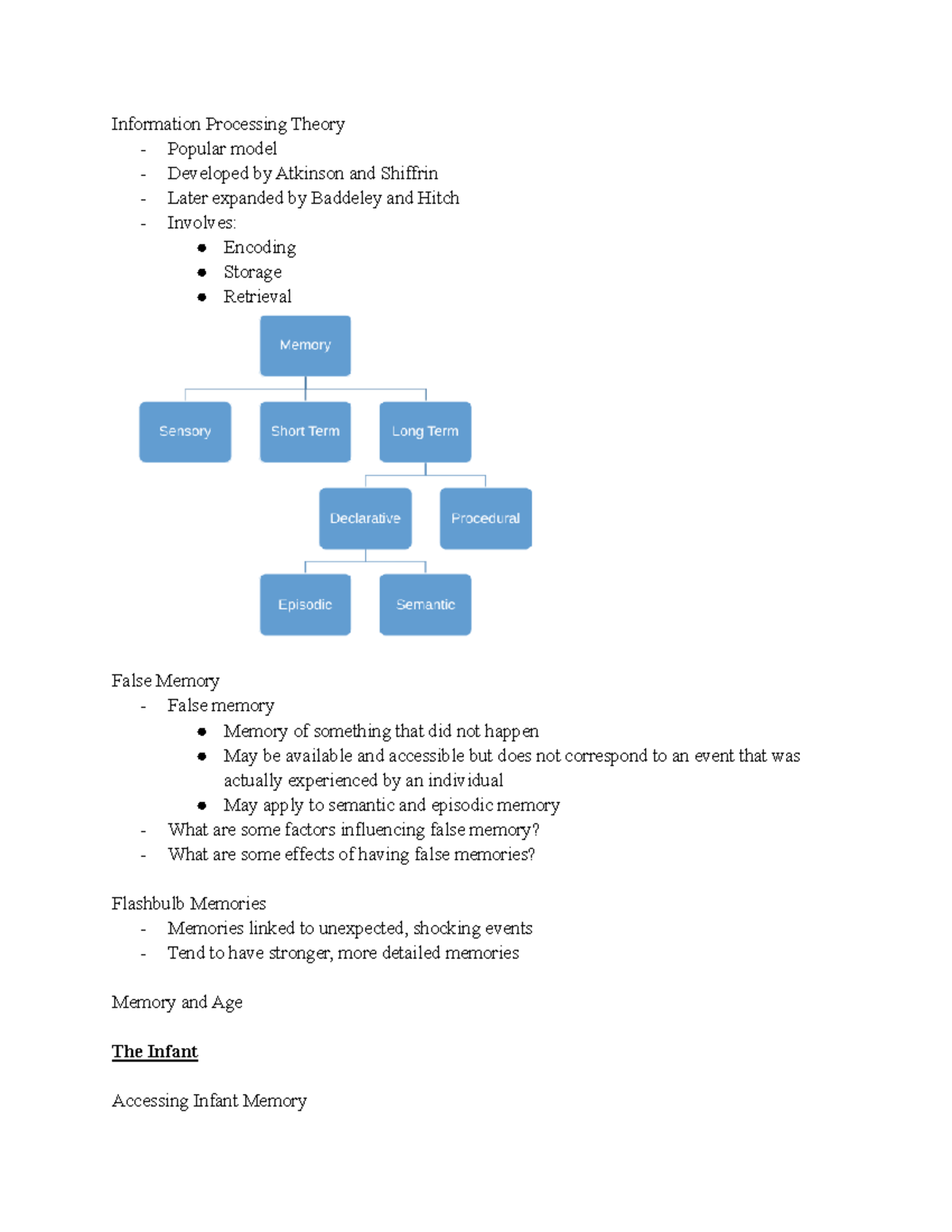 PSYC- Memory - Information Processing Theory - Popular model ...