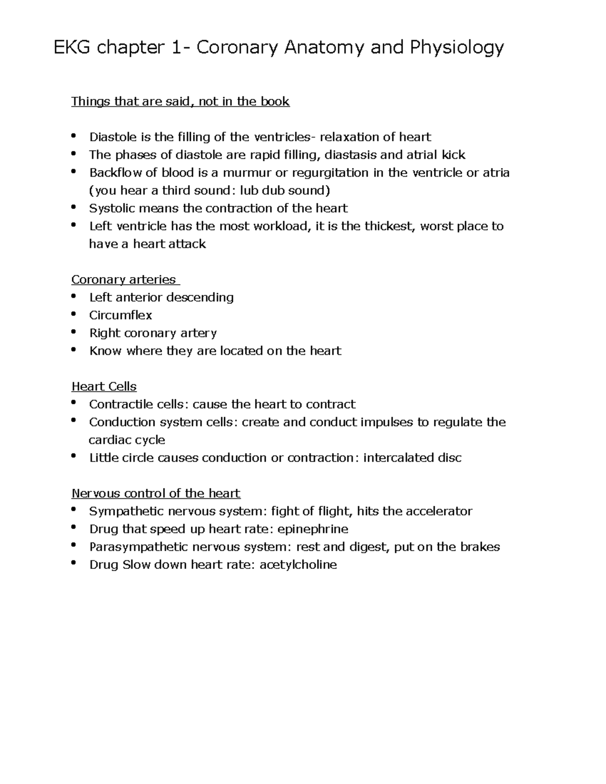 EKG Notes, a basic understanding of ekg - EKG chapter 1- Coronary ...